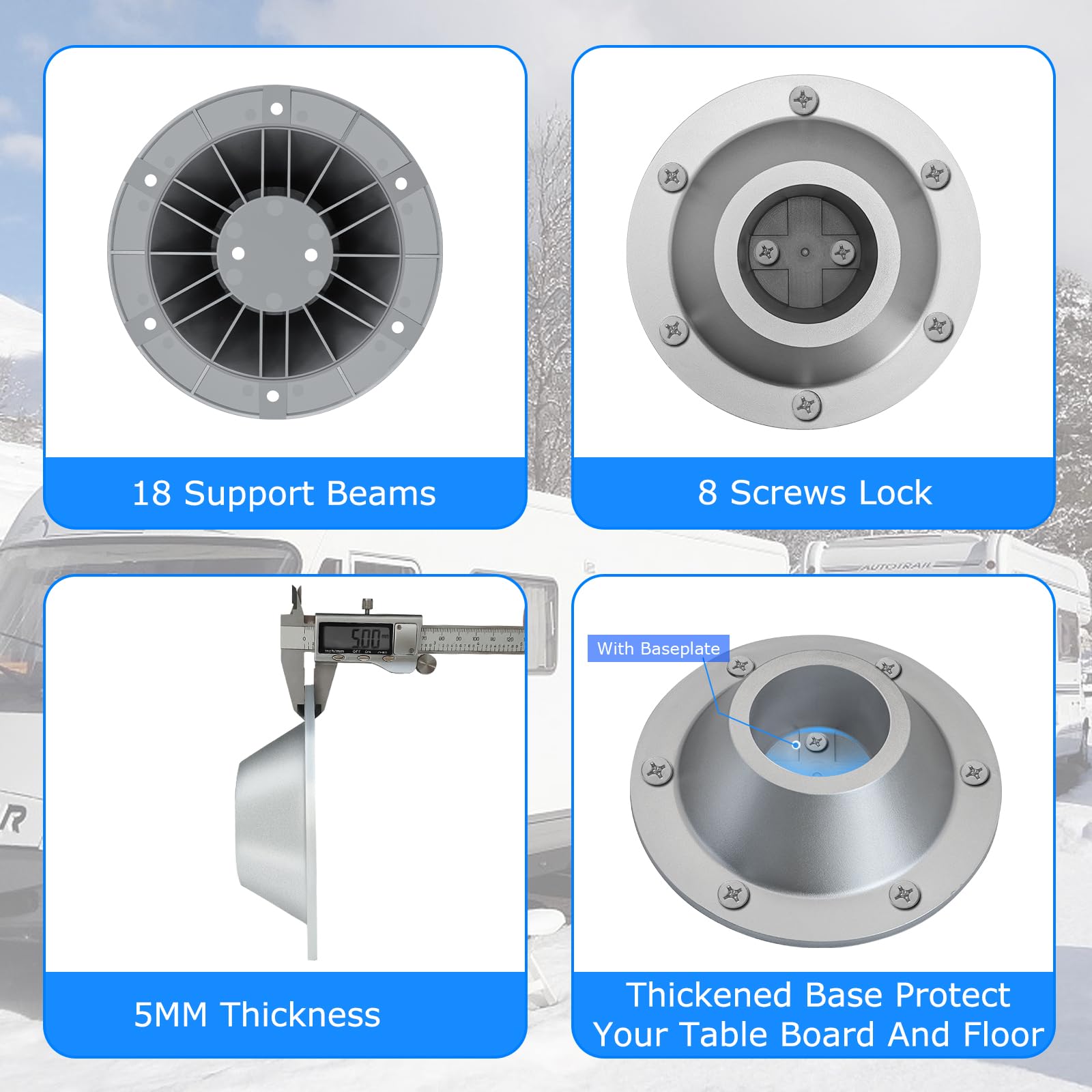 Snapklik.com : JYINCPED 2 Pack RV Table Base Mount,Camper Plastic ...