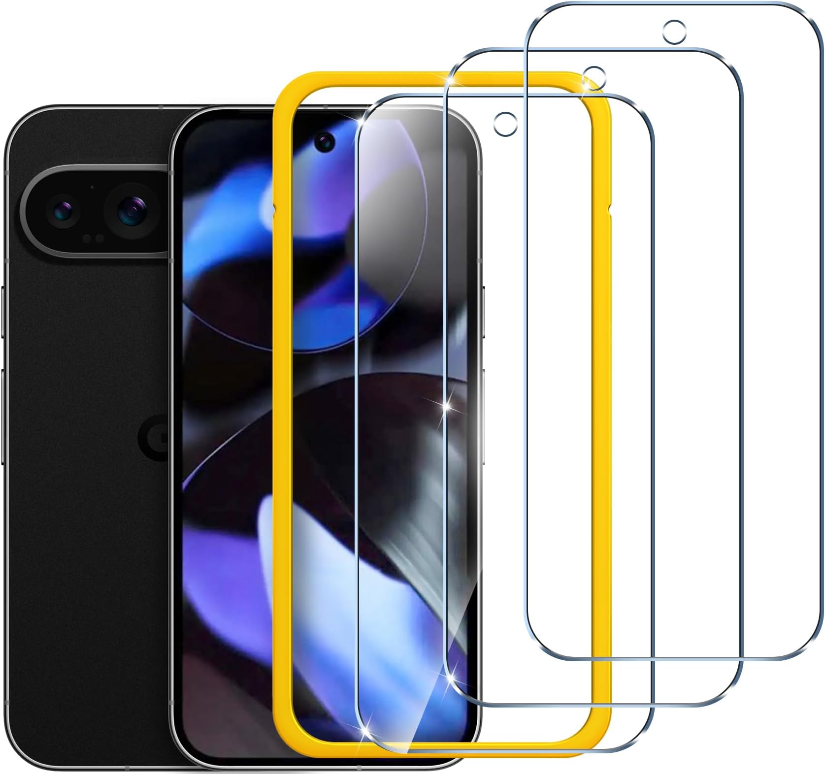 ivoler 3-Pack Screen Protector Tempered Glass for Google Pixel 9 ...