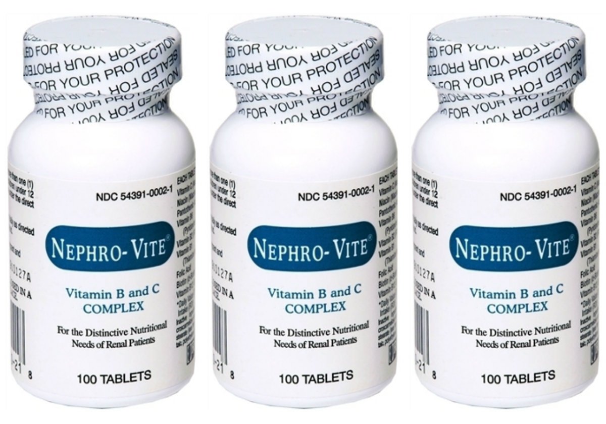 Nephro-Vite Vitamin B And C Complex Tablets 100 Ct, 50% OFF