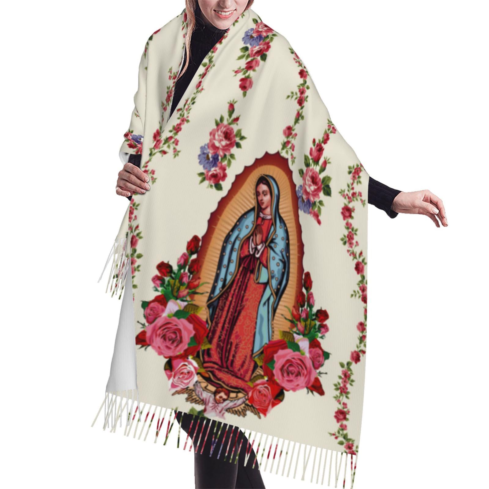 Loiuxyy Virgen de Guadalupe Blanket Scarf Catholic Gifts Virgin Mary ...