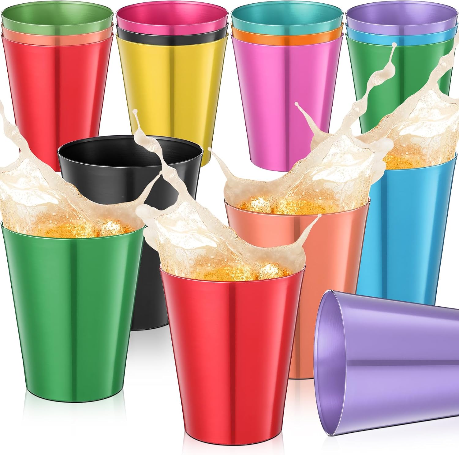 Amazon.com | Zhehao 12 Pcs Aluminum Water Tumblers Set Stackable Water ...