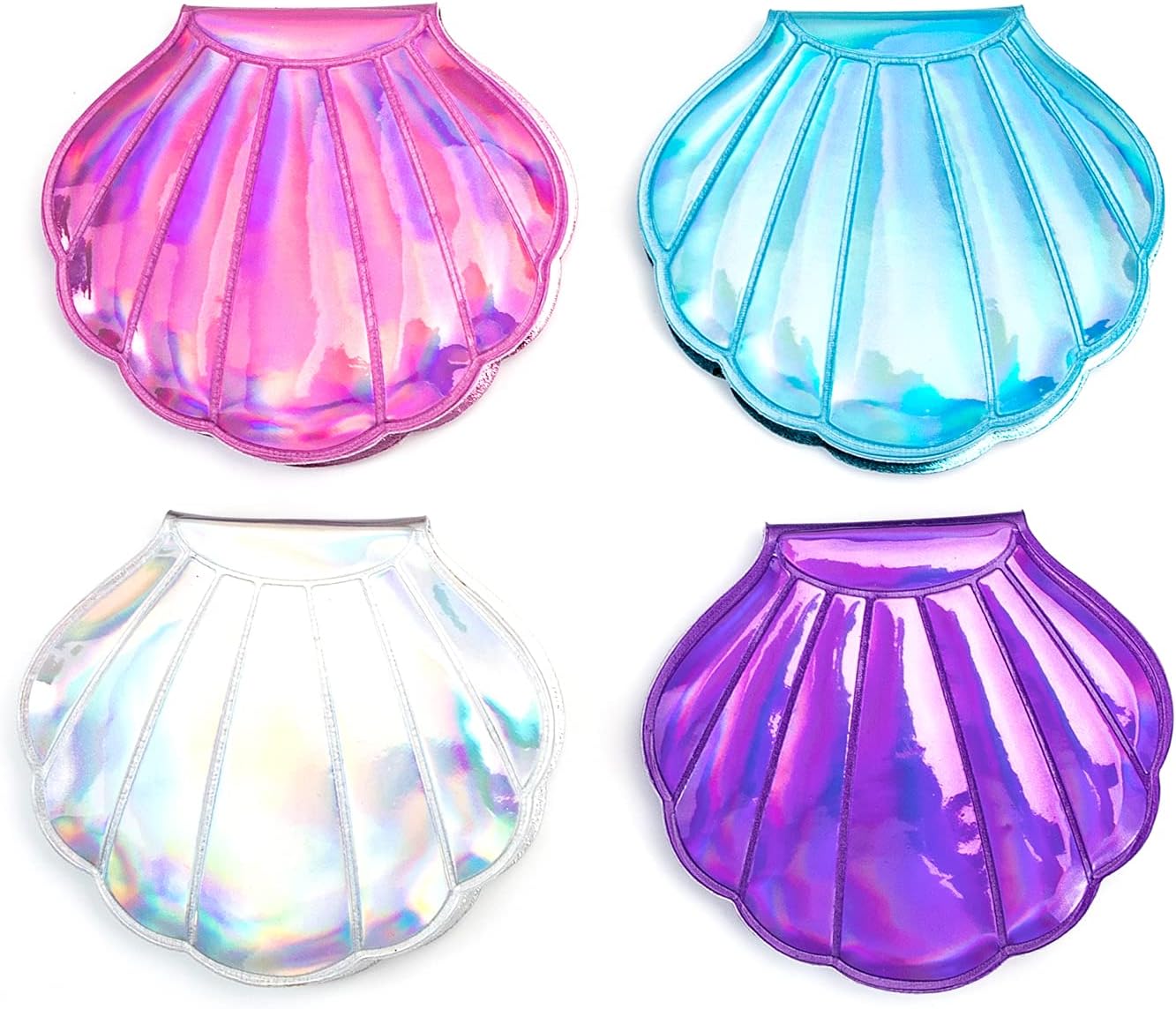 Amazon.com: AUEAR, 4 Pack Glitter Shell Mirror Double-Sided ...