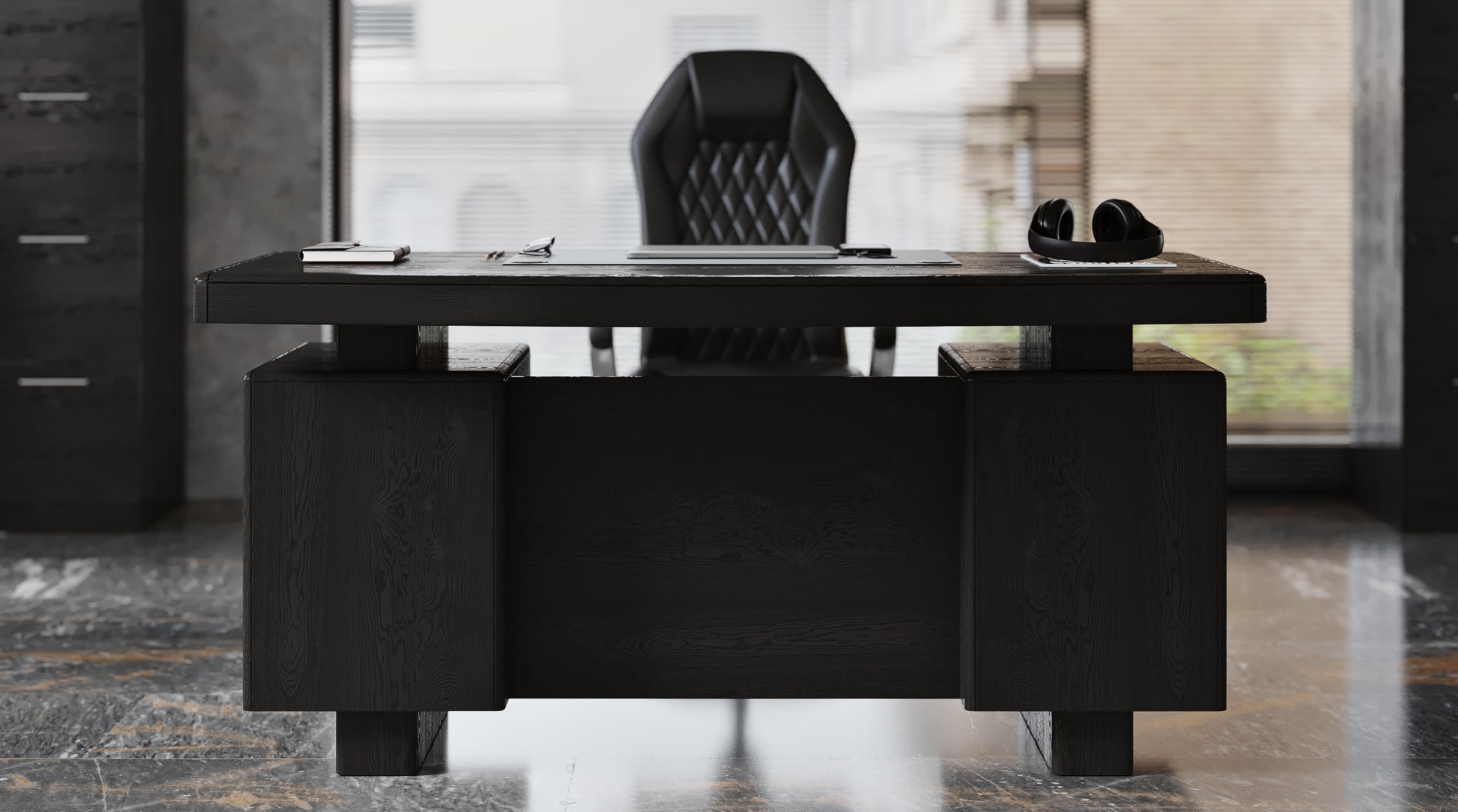 Amazon.com: ZURI Modern Monroe Desk - Fixed Height - Black : Home & Kitchen