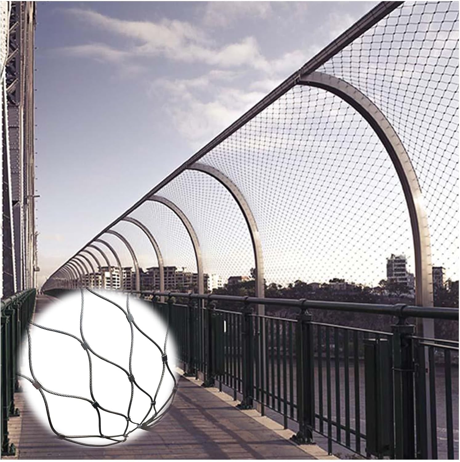 Amazon.co.jp: Flexible Stainless Steel Mesh Rope Safety Net, Mesh ...