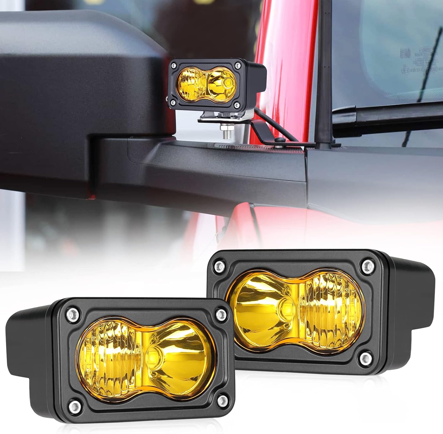 AKD Part Pods LED Amarillos, 3 Pulgadas LED Luces antiniebla 40W Spot ...