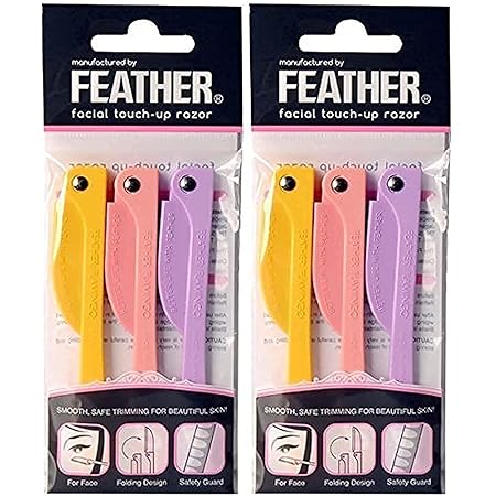 Amazon.com: Feather Flamingo Facial Touch-up Razor (3 Razors X 2 Pack ...