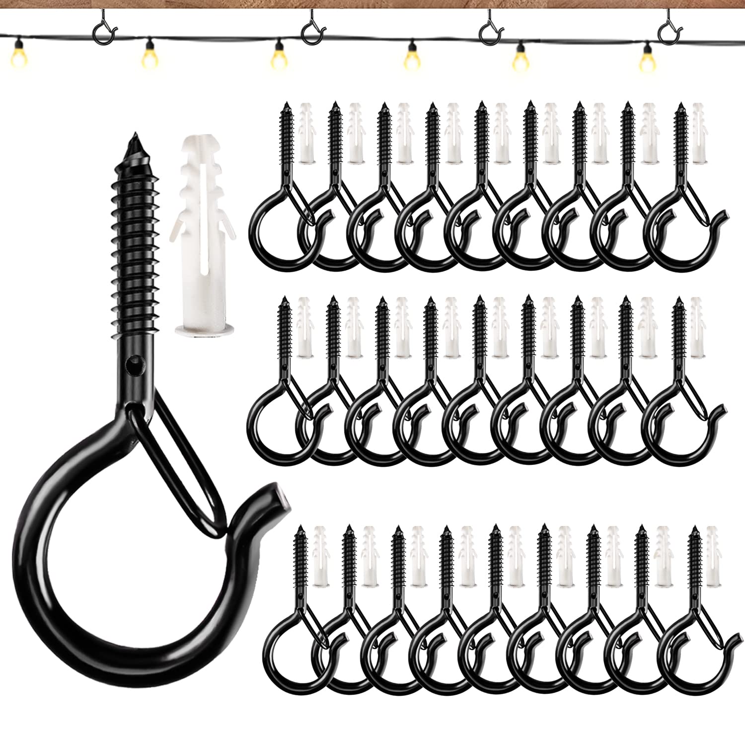 OSELEE Q-Hanger Screw Hooks Outdoor, Wall Mount Ceiling Hook, Safety ...