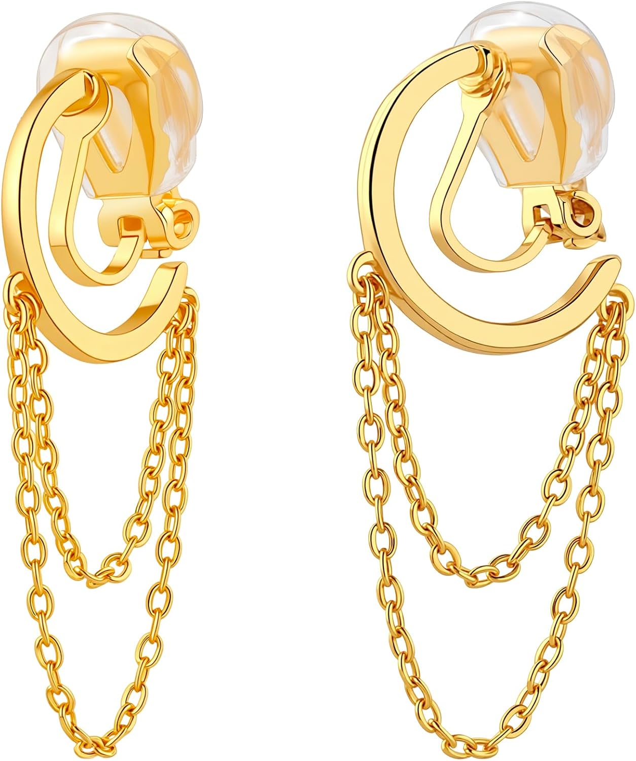 Amazon.com: FAN&LOUIS Gold Clip On Earrings for Women, 24K Gold Plated ...