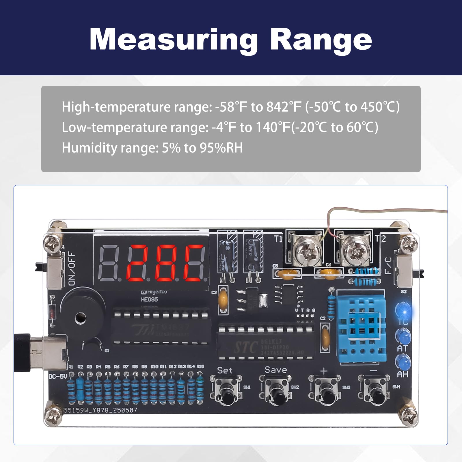 Snapklik.com : Thermocouple Thermometer DIY Kit, DC 4.5-5V Digital ...