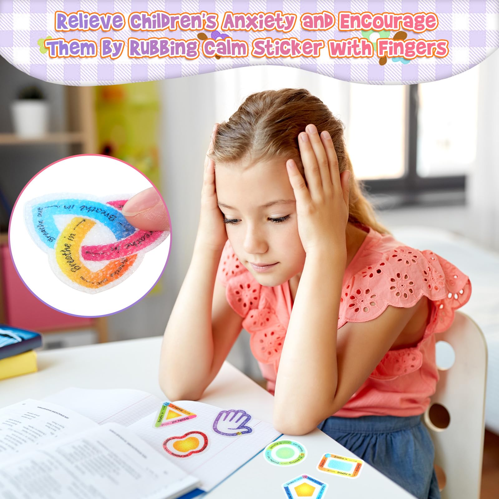 Snapklik.com : 50 Pcs Anxiety Sensory Stickers Calm Stickers Reusable ...