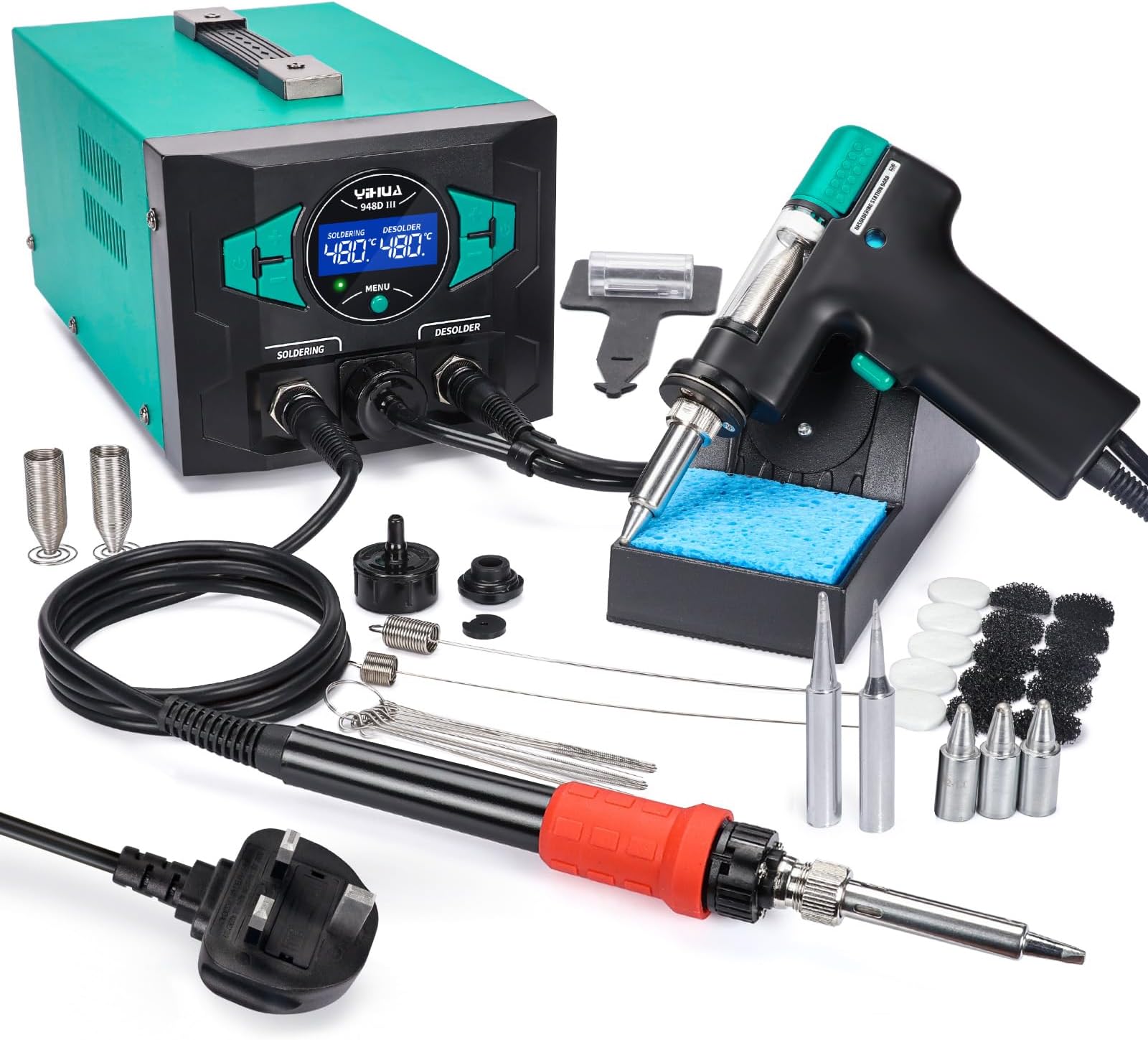 KATSU Desoldering Rework Station 140W Desoldering Gun with Nozzle ...