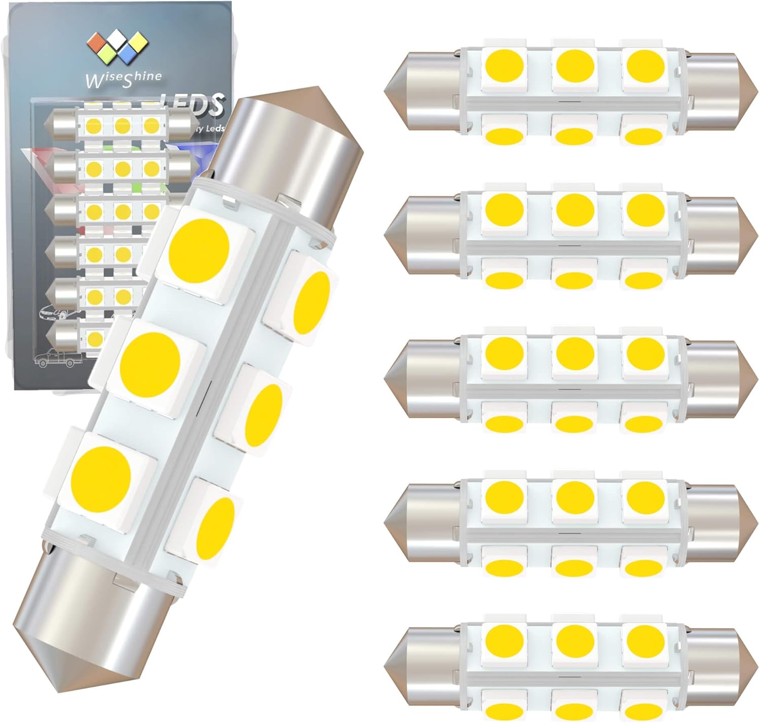 Amazon.com: Wiseshine 360 deg 42mm DC 12V 561 Led Bulb Natural White ...