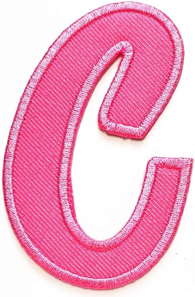 Amazon.com: PP Patch Pink Letters C Iron on Patches ABC Alphabet Letter ...