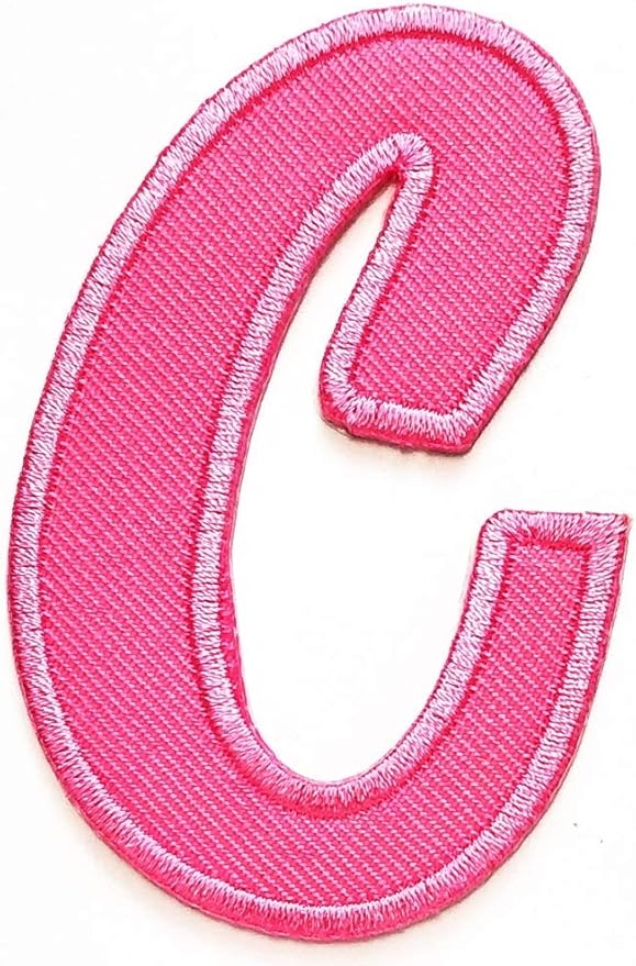 Amazon.com: PP Patch Pink Letters C Iron on Patches ABC Alphabet Letter ...
