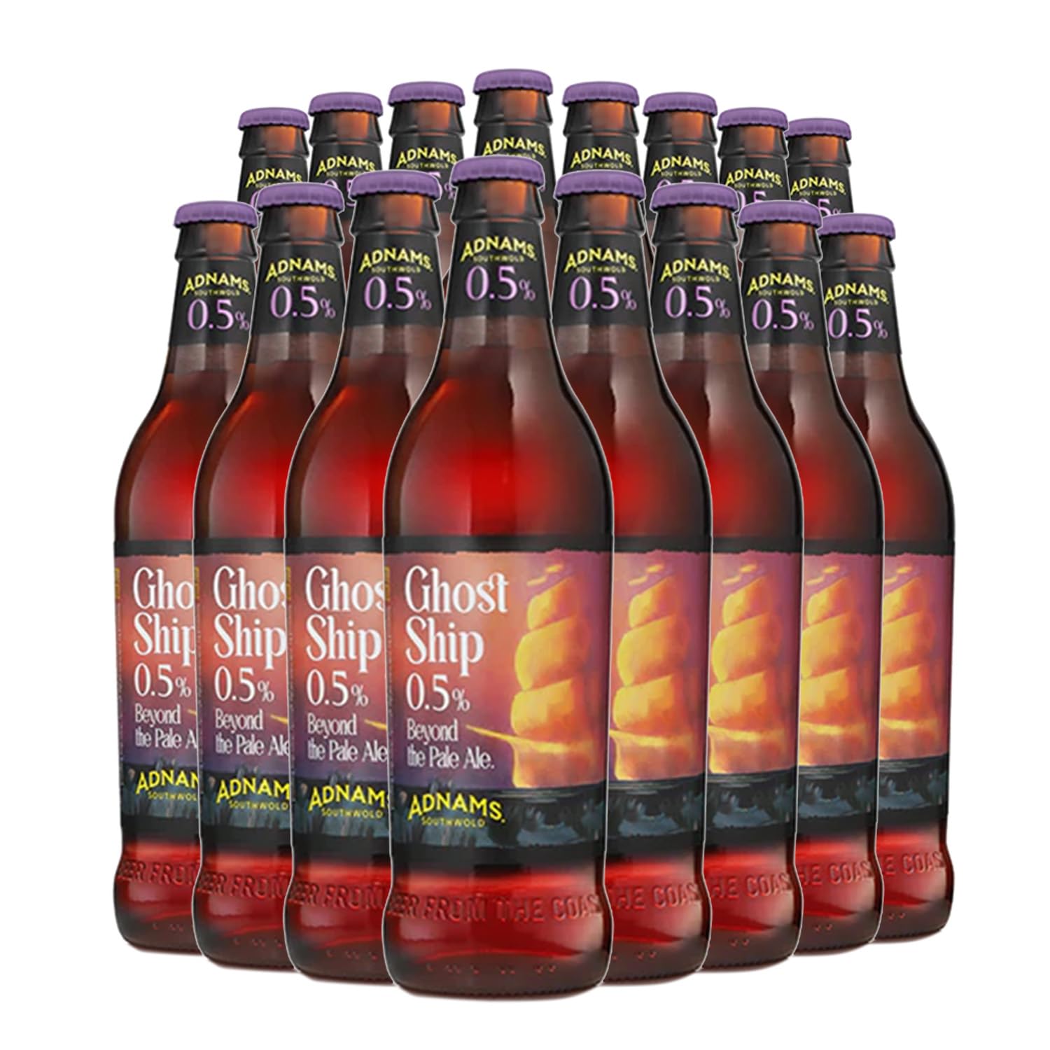Adnams Ghost Ship – Alcohol Free Pale Ale 500ml Glass Bottle - Pack of ...