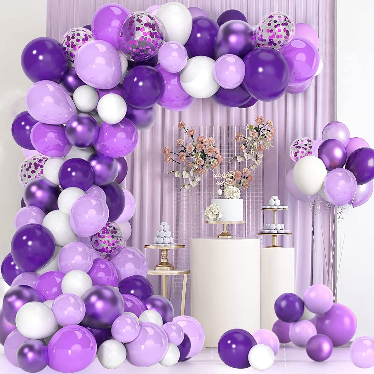 Amazon.com: Purple Balloons Garland Arch Kit,Lavender Light Dark ...