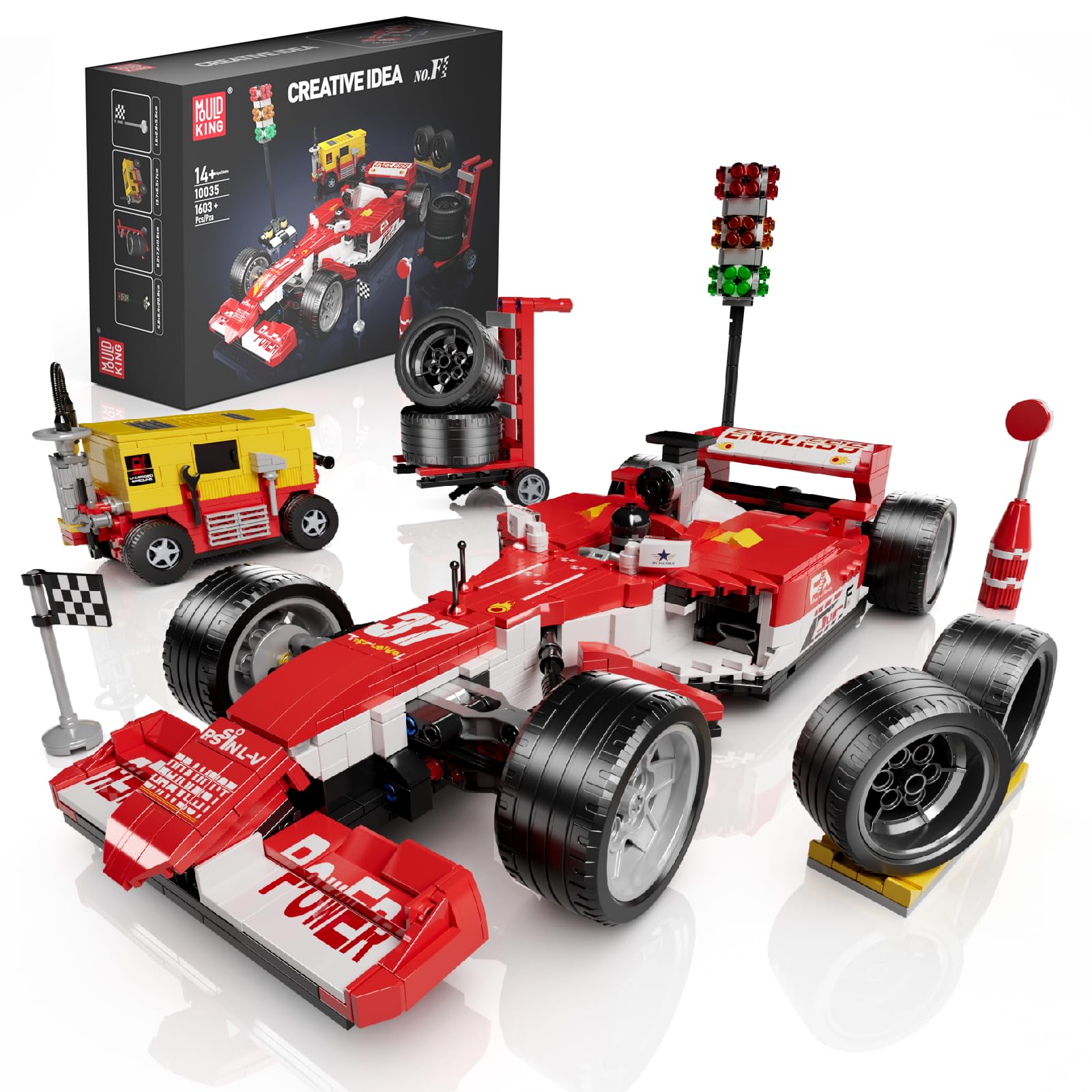 Amazon.com: Mould King 10035 F1 Race Car Building Set, 1:12 Scale ...