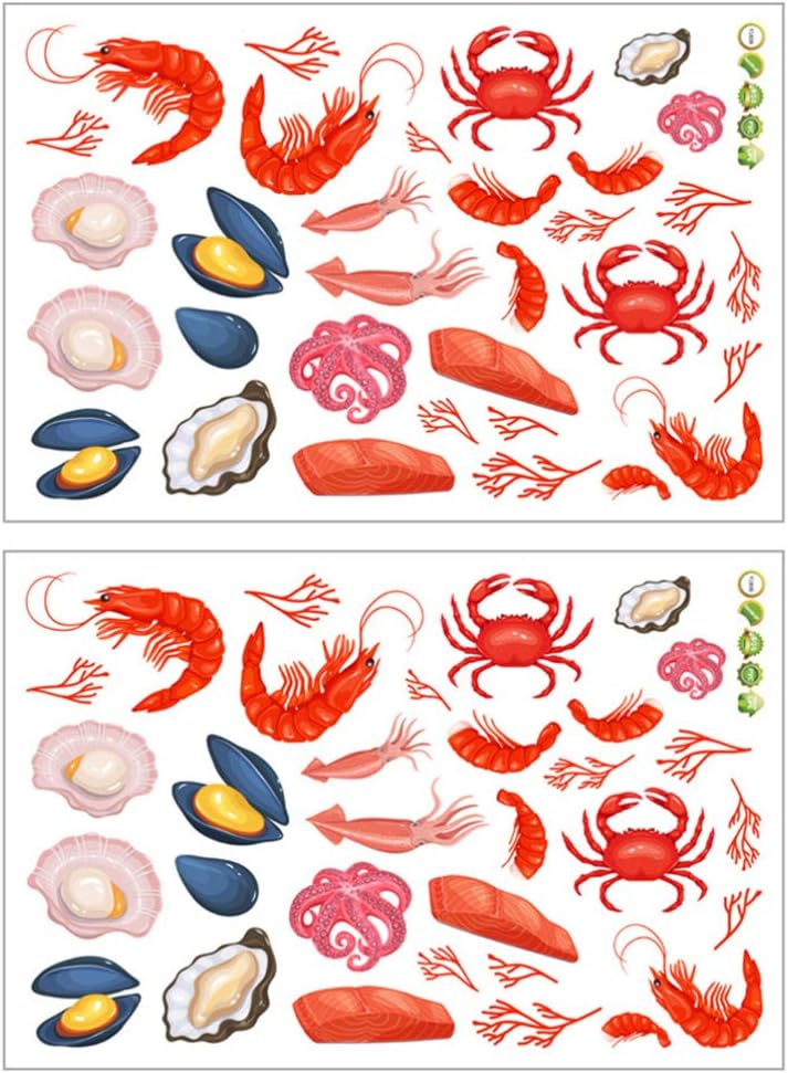 Amazon.com: Uonlytech Ocean Decor 2pcs Sea Animal Crab Lobster Sticker ...