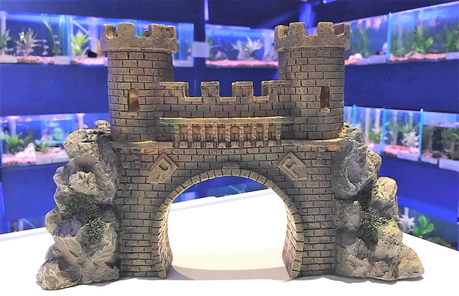 Mezzaluna Gifts Large Castle Bridge With Turrets Aquarium Fish Tank ...