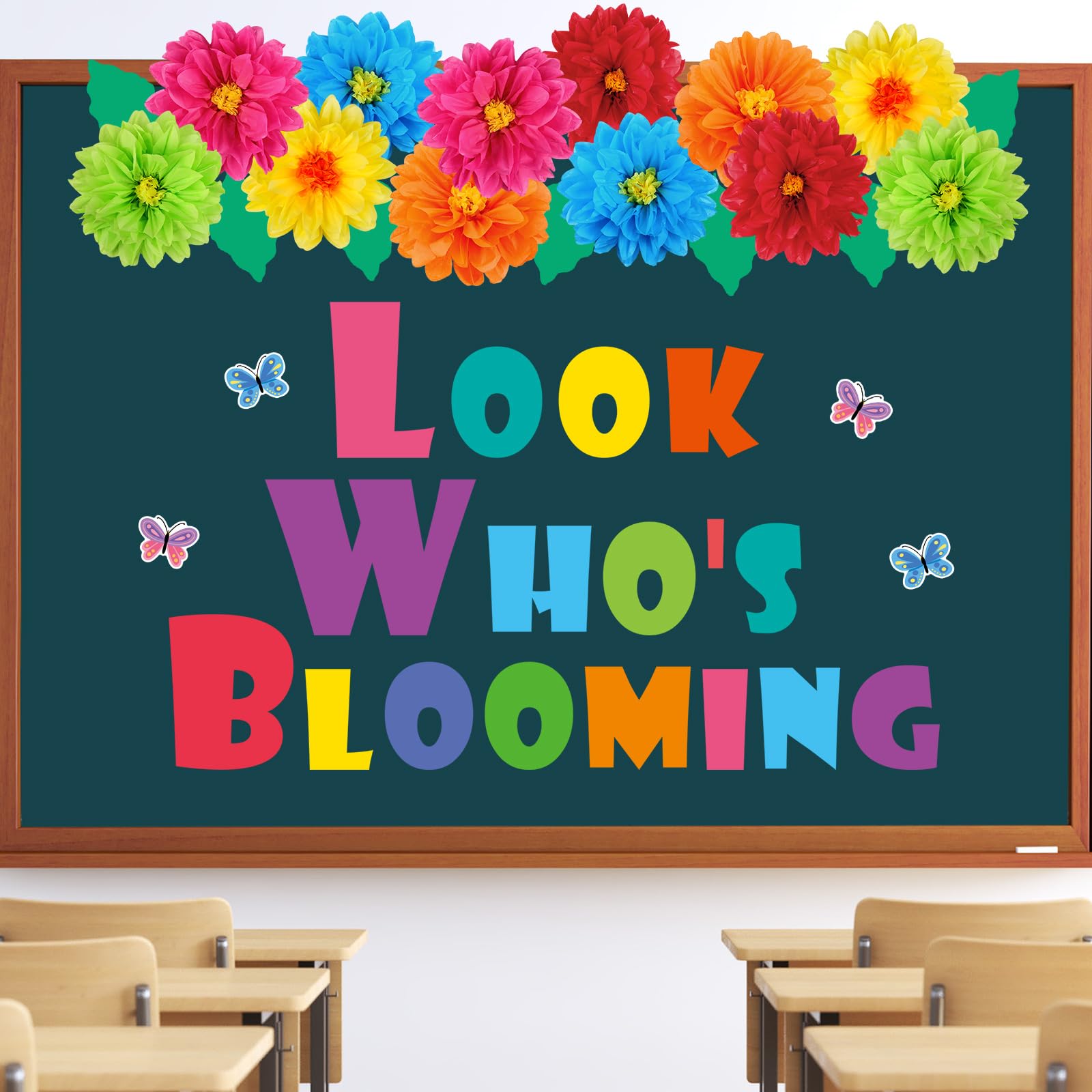 Amazon.com: Zhanmai 36 Pcs Classroom Tissue Paper Flower Bulletin Board ...