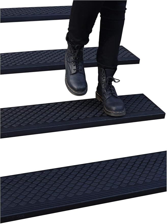 Amazon.com: FINEHOUS Rubber Stair Treads Non-Slip Outdoor 42”x10” (5 ...
