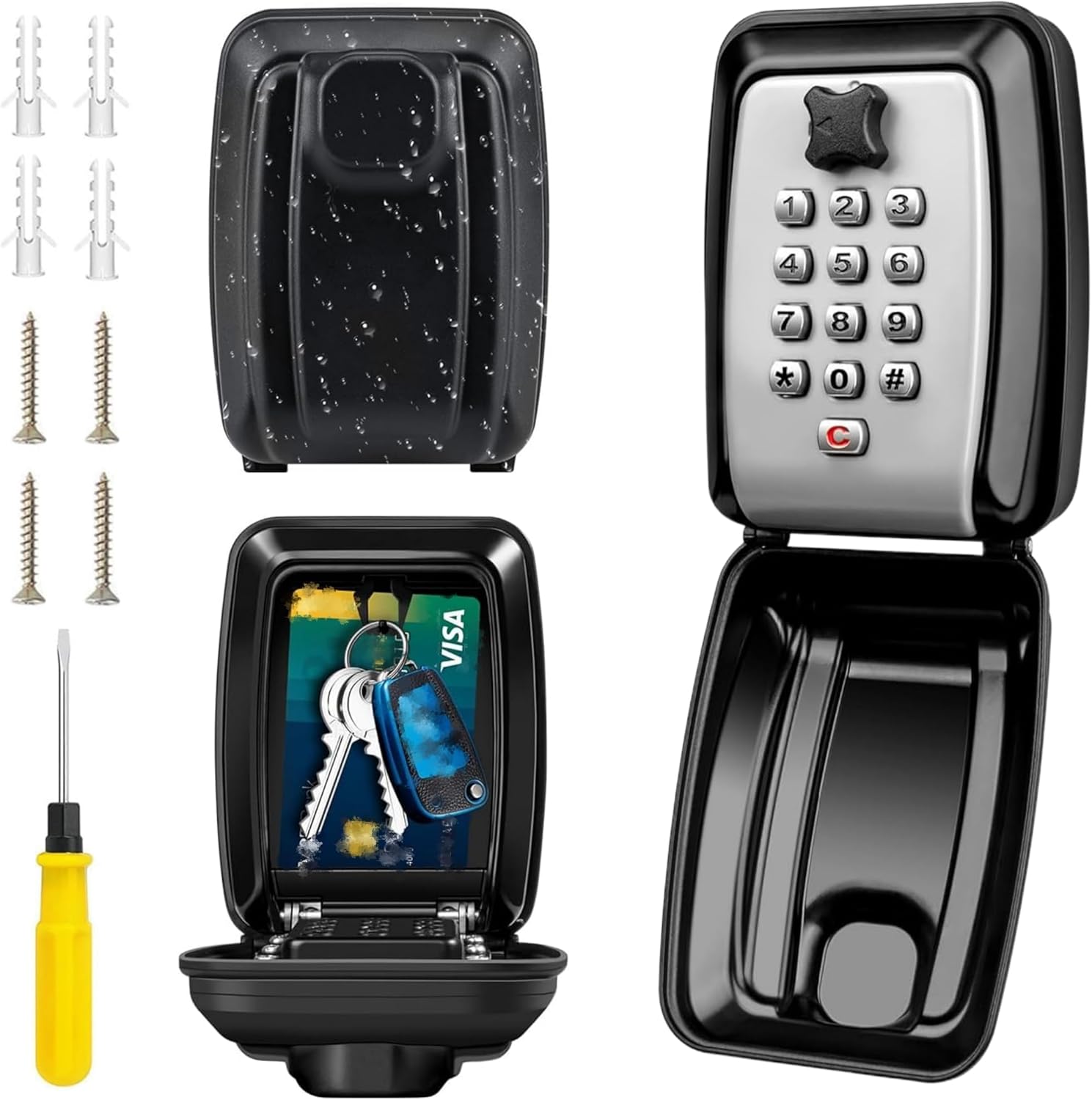 Key Safe Wall Mounted Police Approved, Key Lock Box Outdoor, Key Safe ...