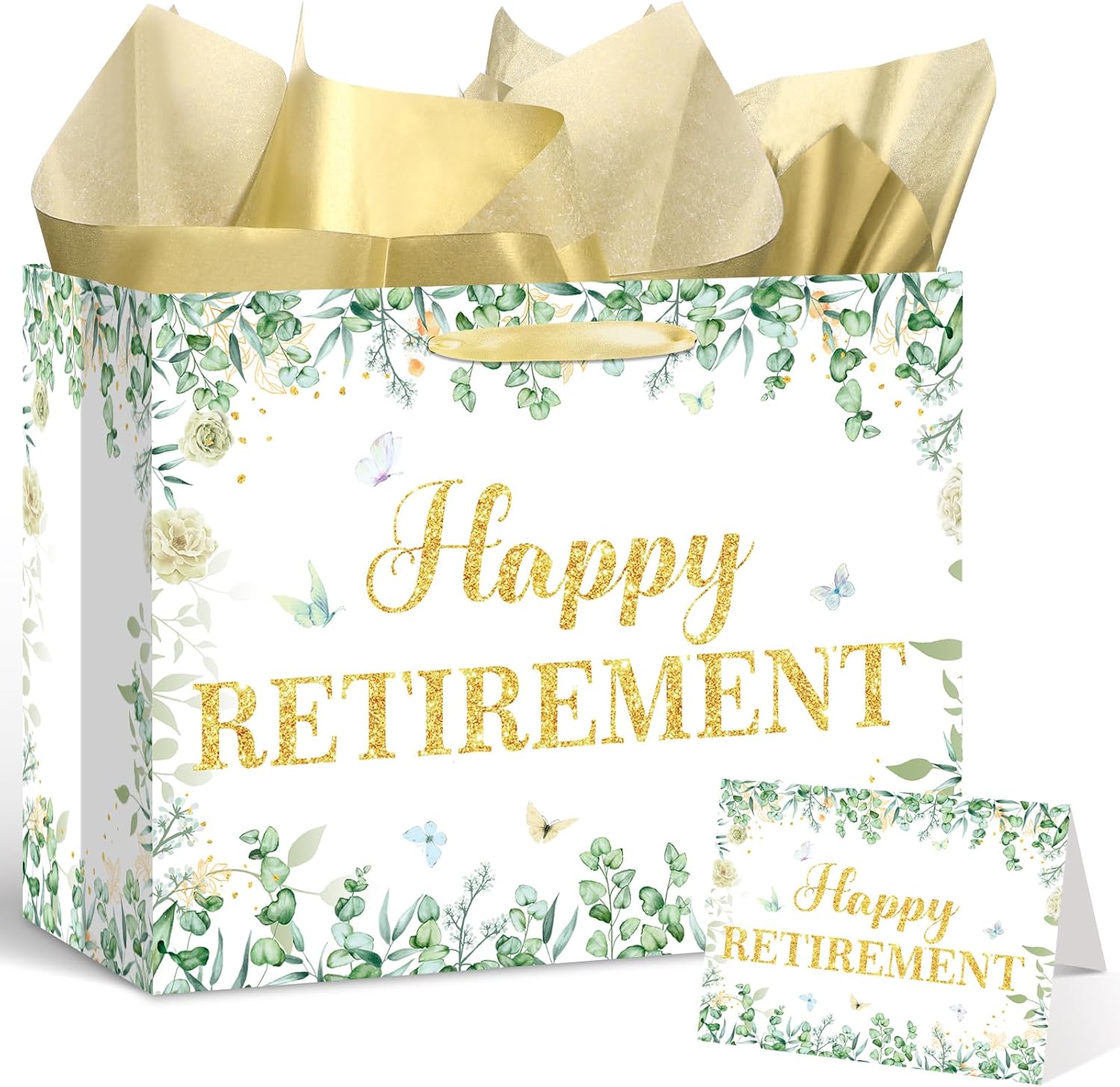 Amazon.com: Yomaiha Retirement Gift Bag for Women Sage Green Happy ...