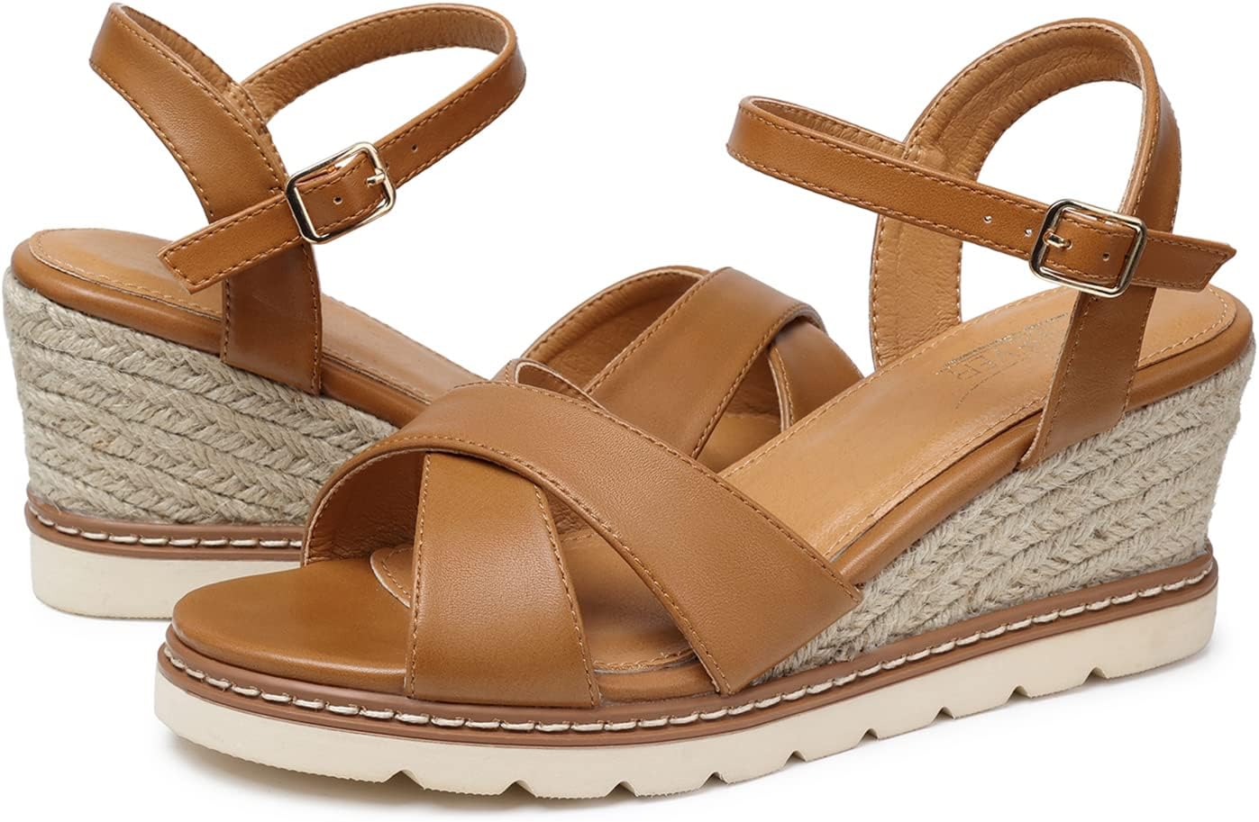 Amazon.com | SHIBEVER Women's Wedge Sandals Espadrille Wedge Platform ...