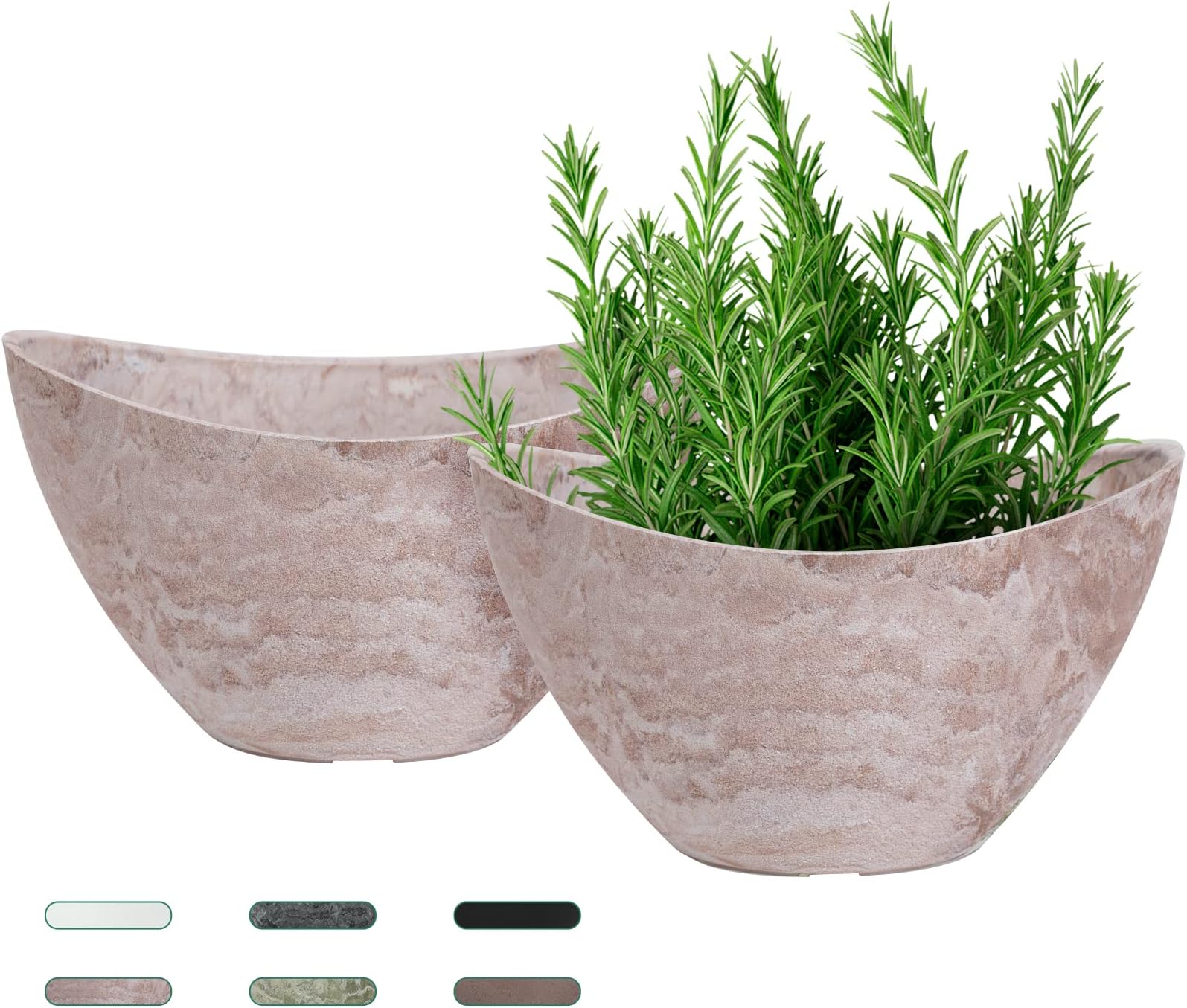 Amazon.com : GANAZONO Outdoor Decor Oval Ceramic Planter Pot Vintage ...