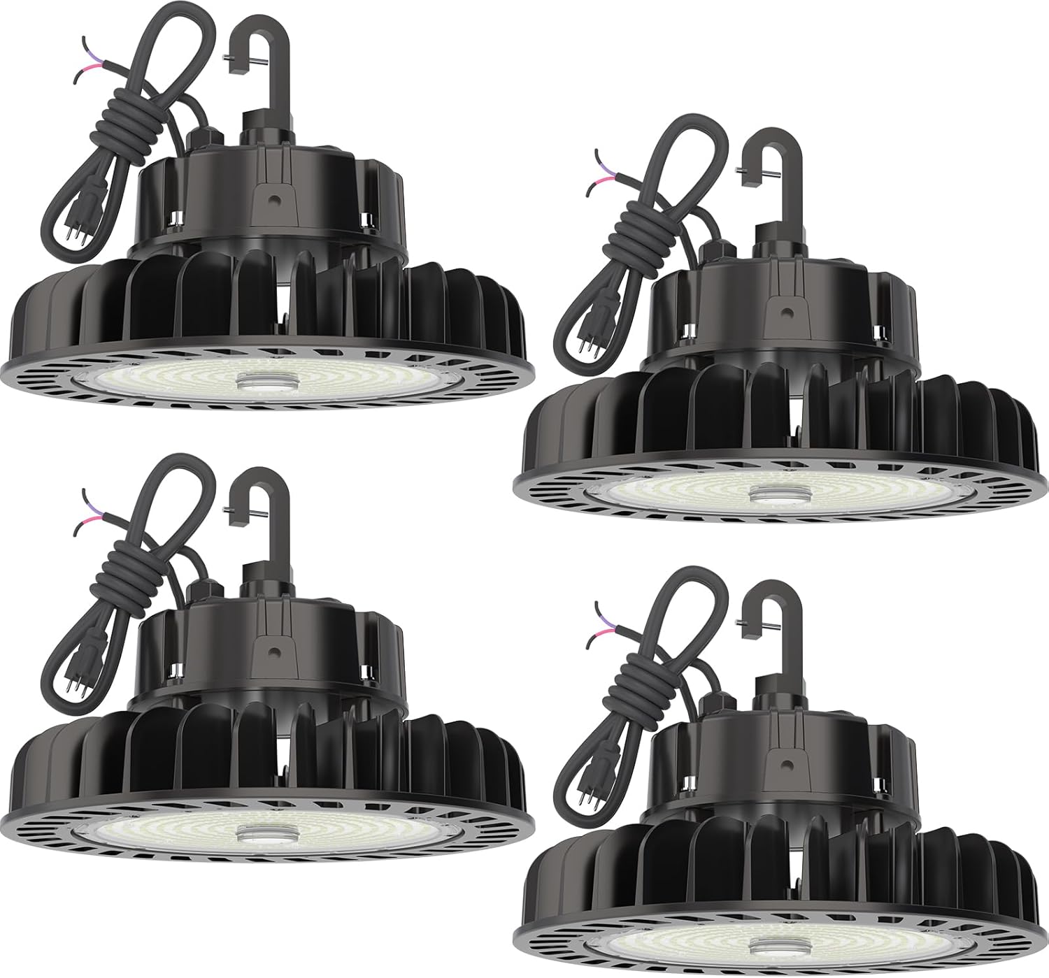 HYPERLITE 4Pack LED UFO High Bay Lights 100W 14,000LM (140lm/w) 5000K 1 ...