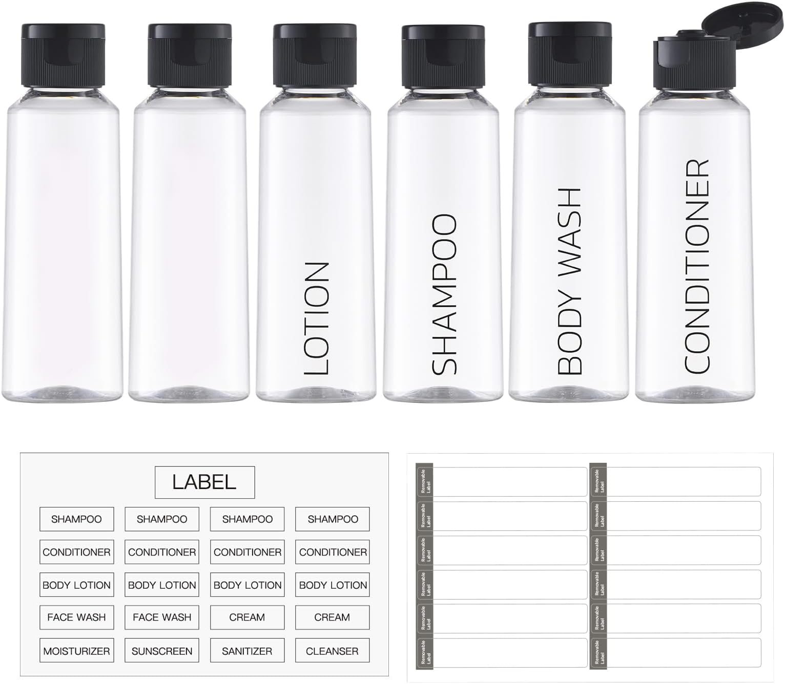 Amazon.com : LISAPACK 3.4oz Travel Bottles For Toiletries (5pcs ...