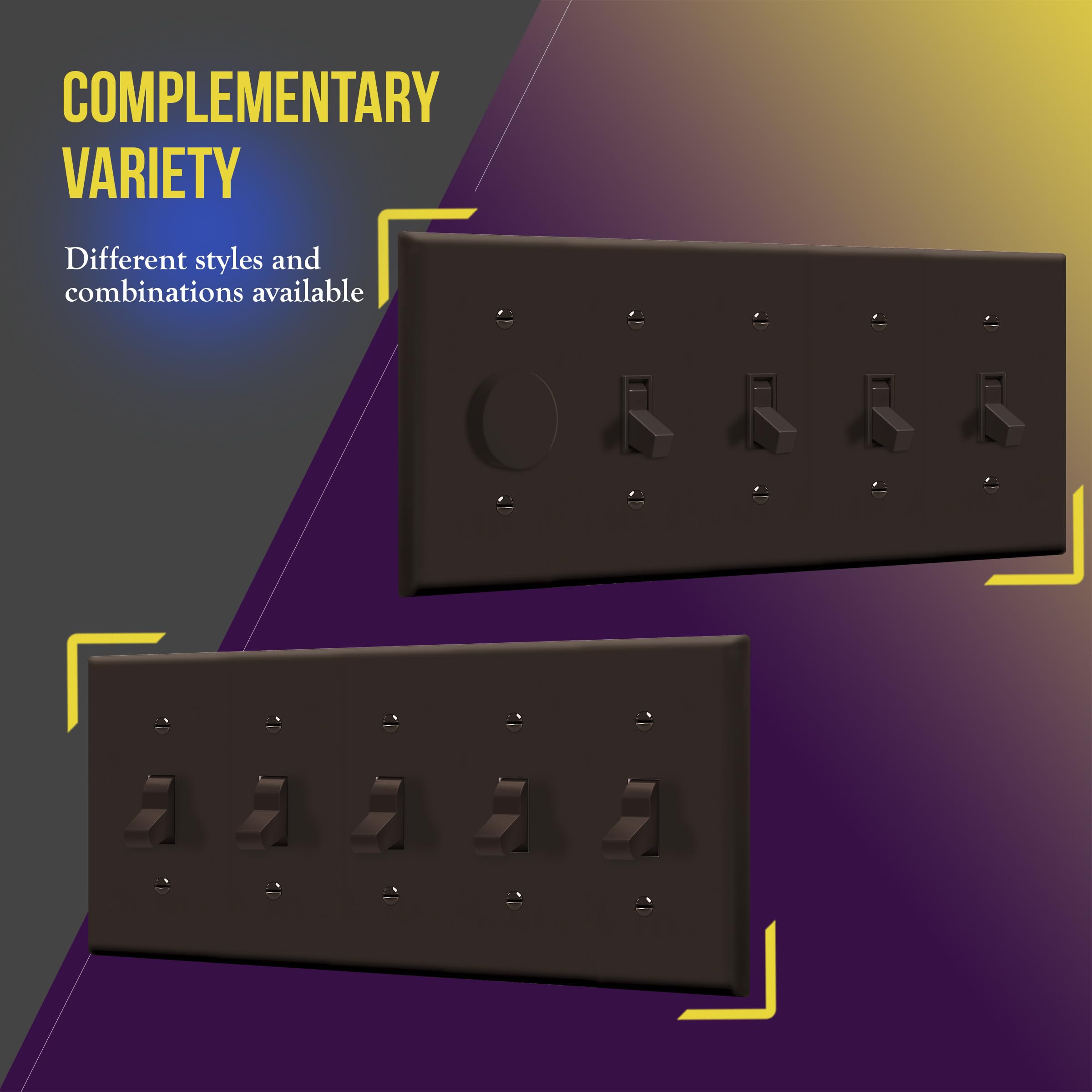 Snapklik.com : Five Gang Light Switch Wall Plate, Toggle Switch Plate ...