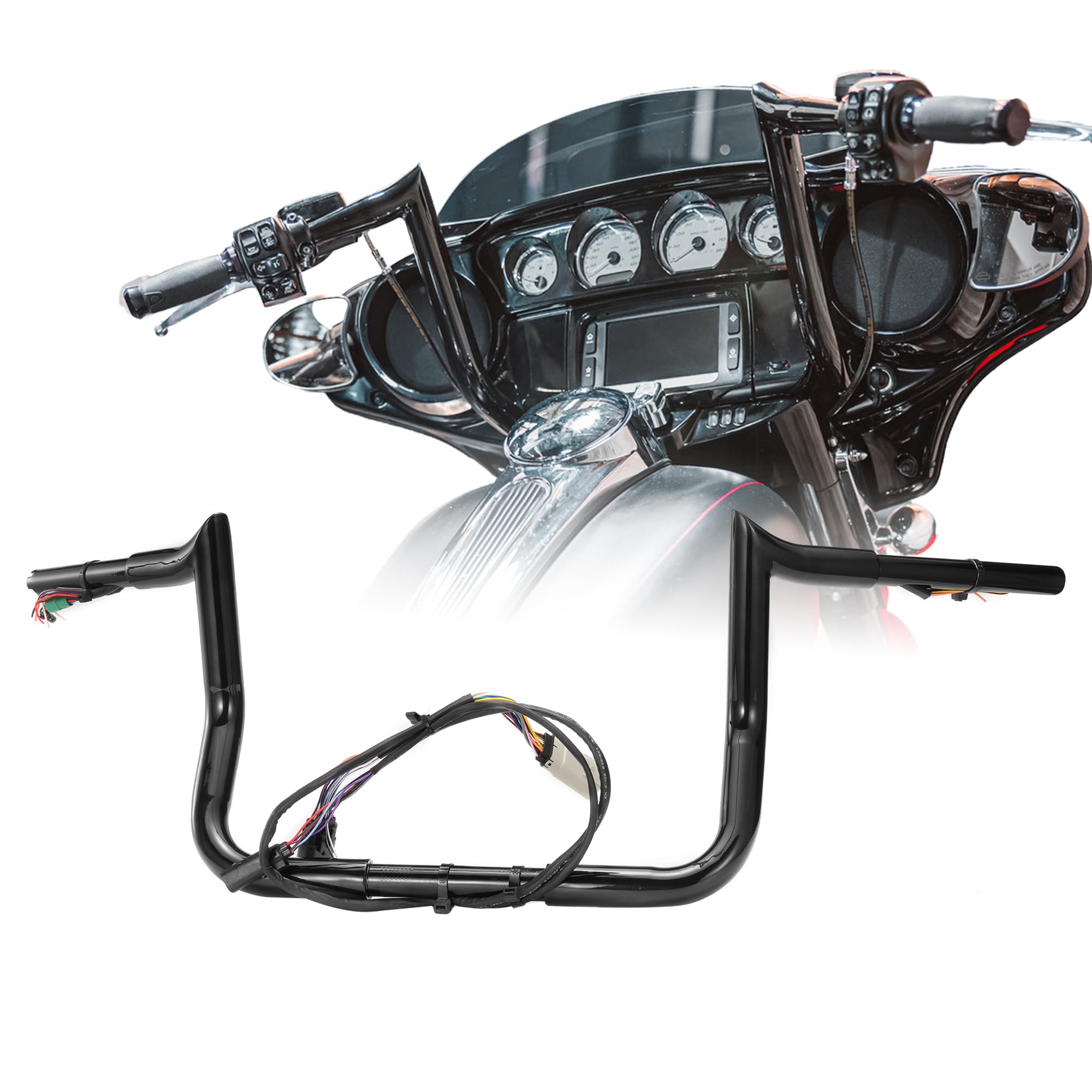 2011 Street Glide Ape Hanger Kit King Curve Rhino 2" Handlebars For
