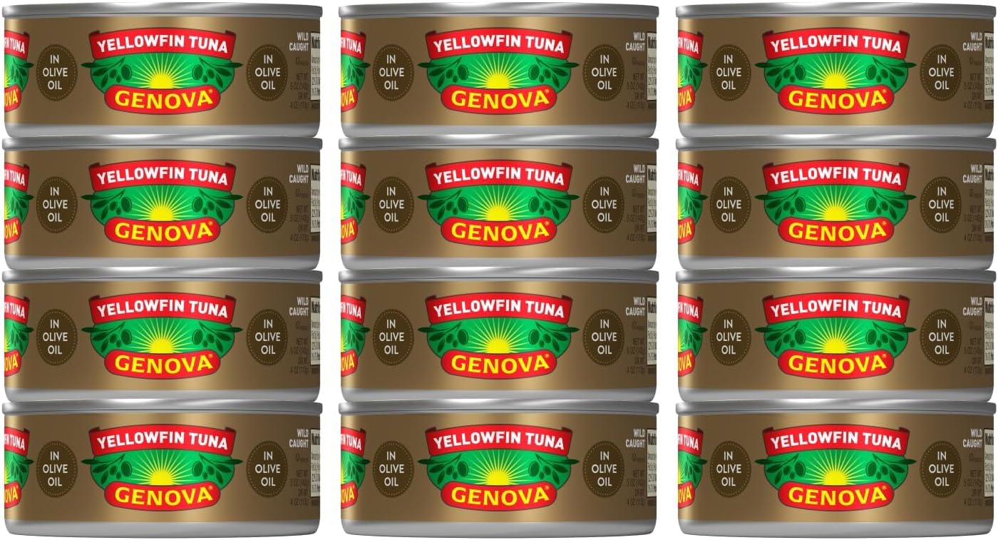 Amazon.com : Genova Premium Yellowfin Tuna in Olive Oil, Wild Caught ...