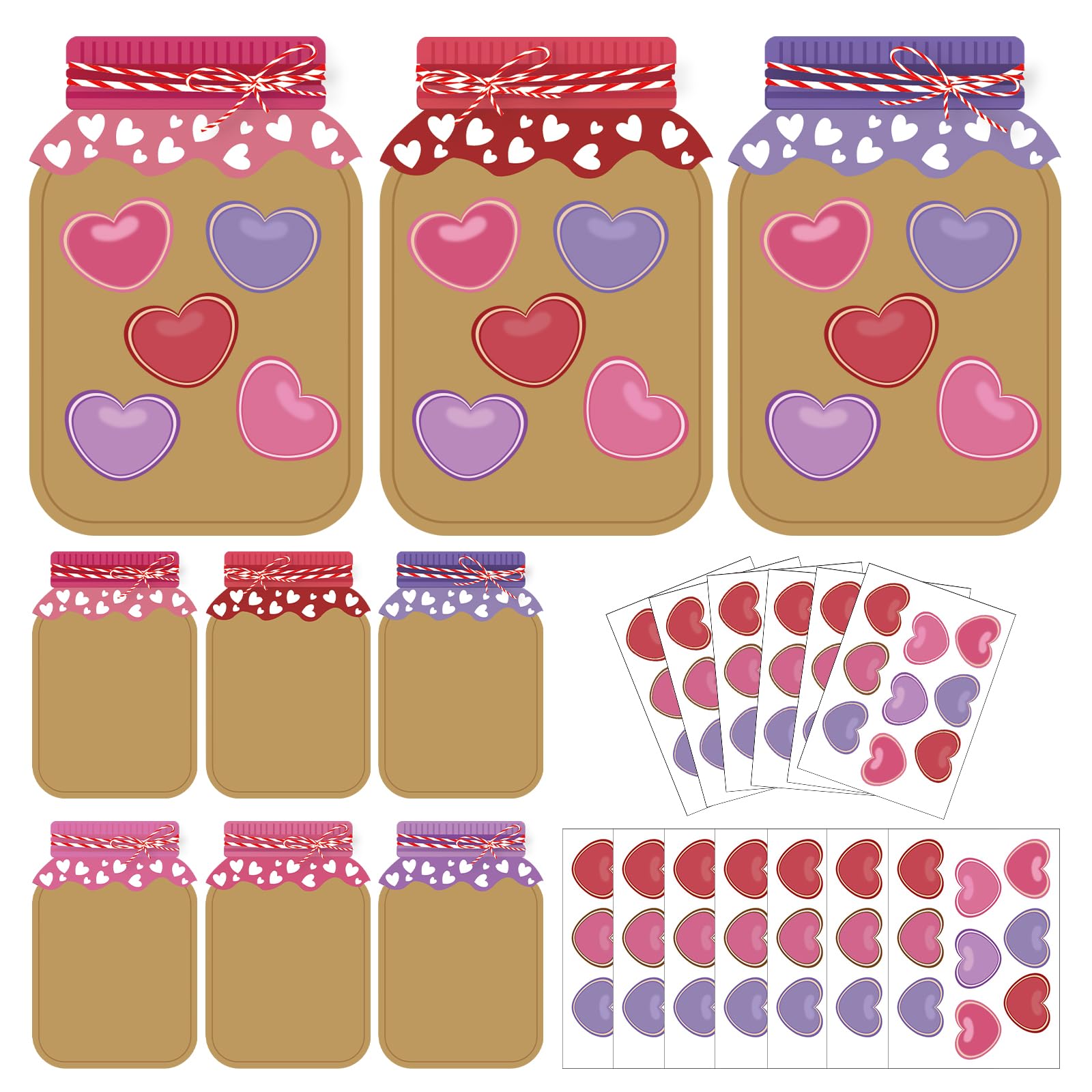 Amazon.com: YIXAXKAO 60 Sets Valentine's Day Love Candy Jar Craft Kit ...