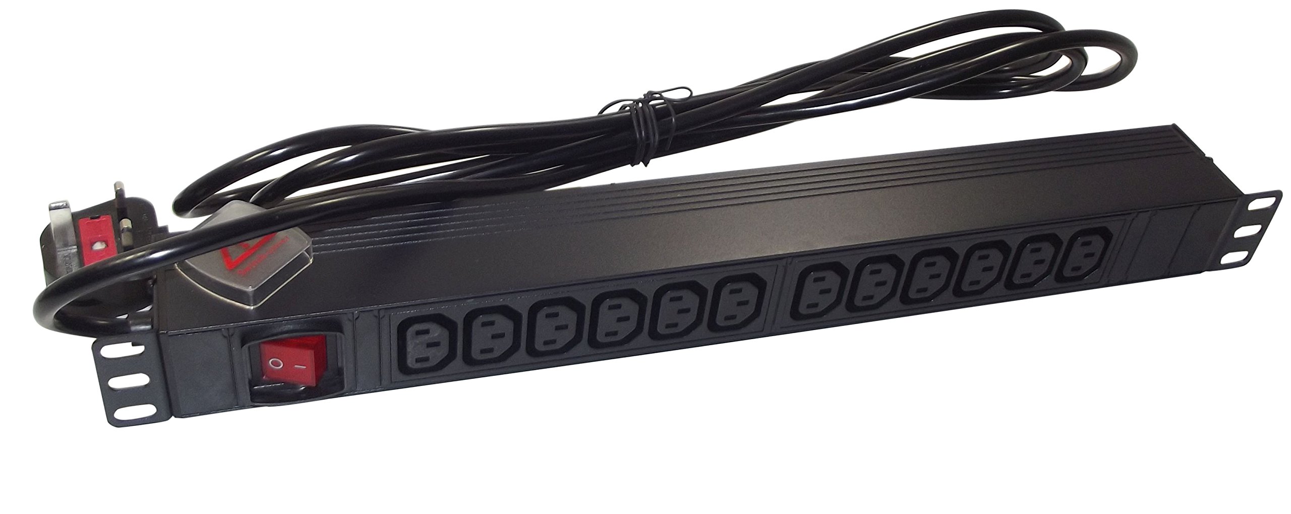 12 Way IEC C13 PDU 19 Inch Rack Mount PDU 3m Lead UK 13A 1U: Amazon.co ...