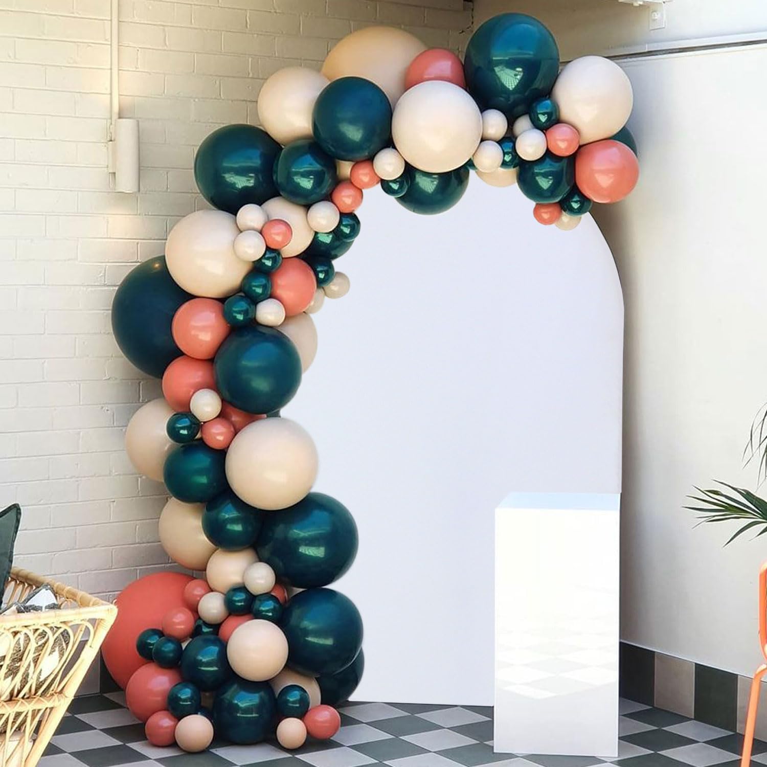 FUHSY Wedding Arch Backdrop Cover White Arch Stand Covers for Round Top ...