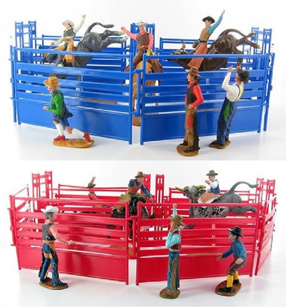 Amazon.com: Newray Western Riders Bull Ring Rodeo Action Figure Playset ...