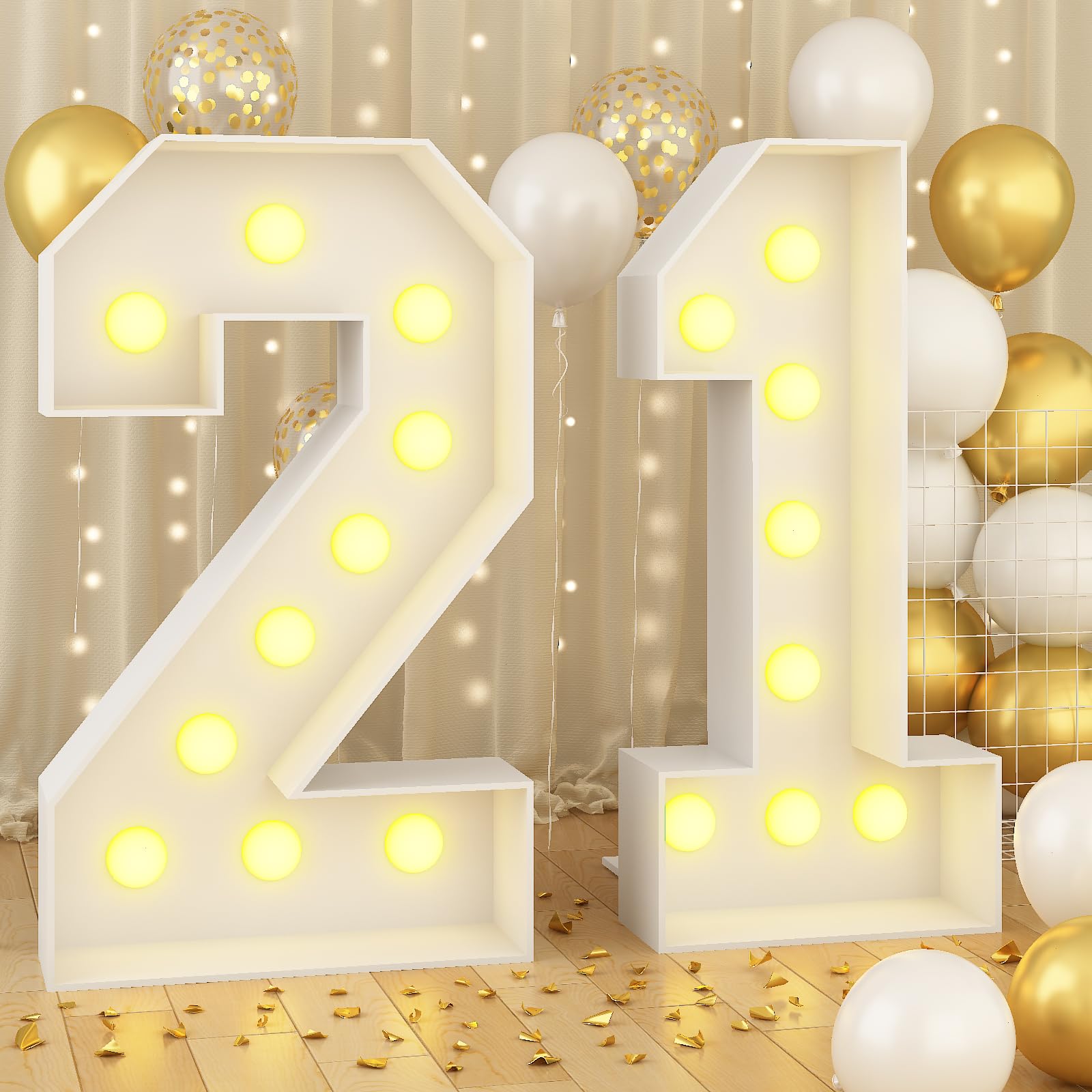 Amazon.com: 4ft Light Up Numbers 21 Large Numbers with Lights Bulbs ...