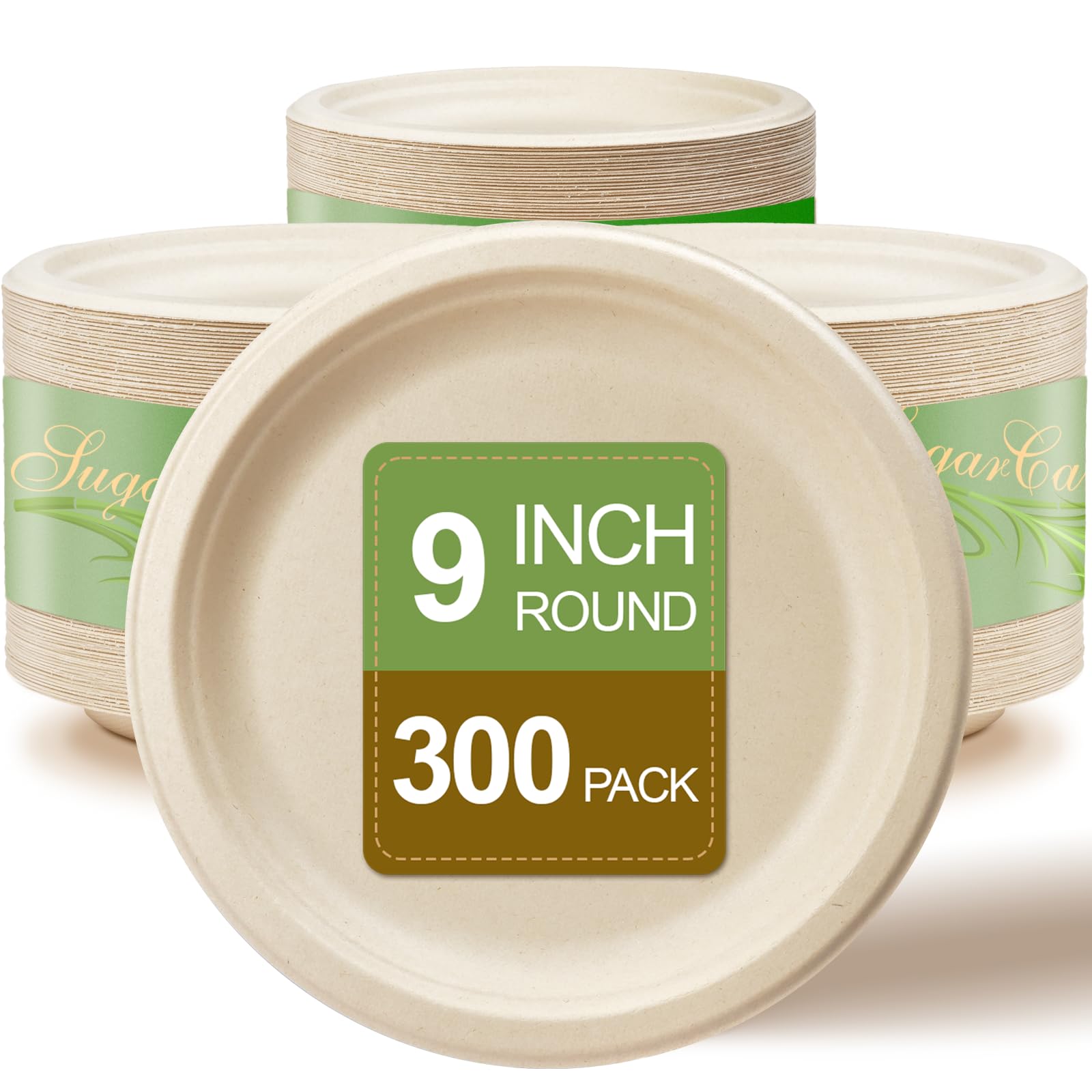 Amazon.com: yeehigh Paper Plates, Compostable Heavy Duty Disposable 9 ...