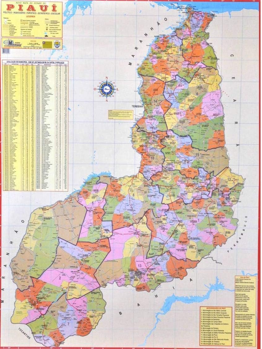 MAPA DO ESTADO DO PIAUÍ | Amazon.com.br