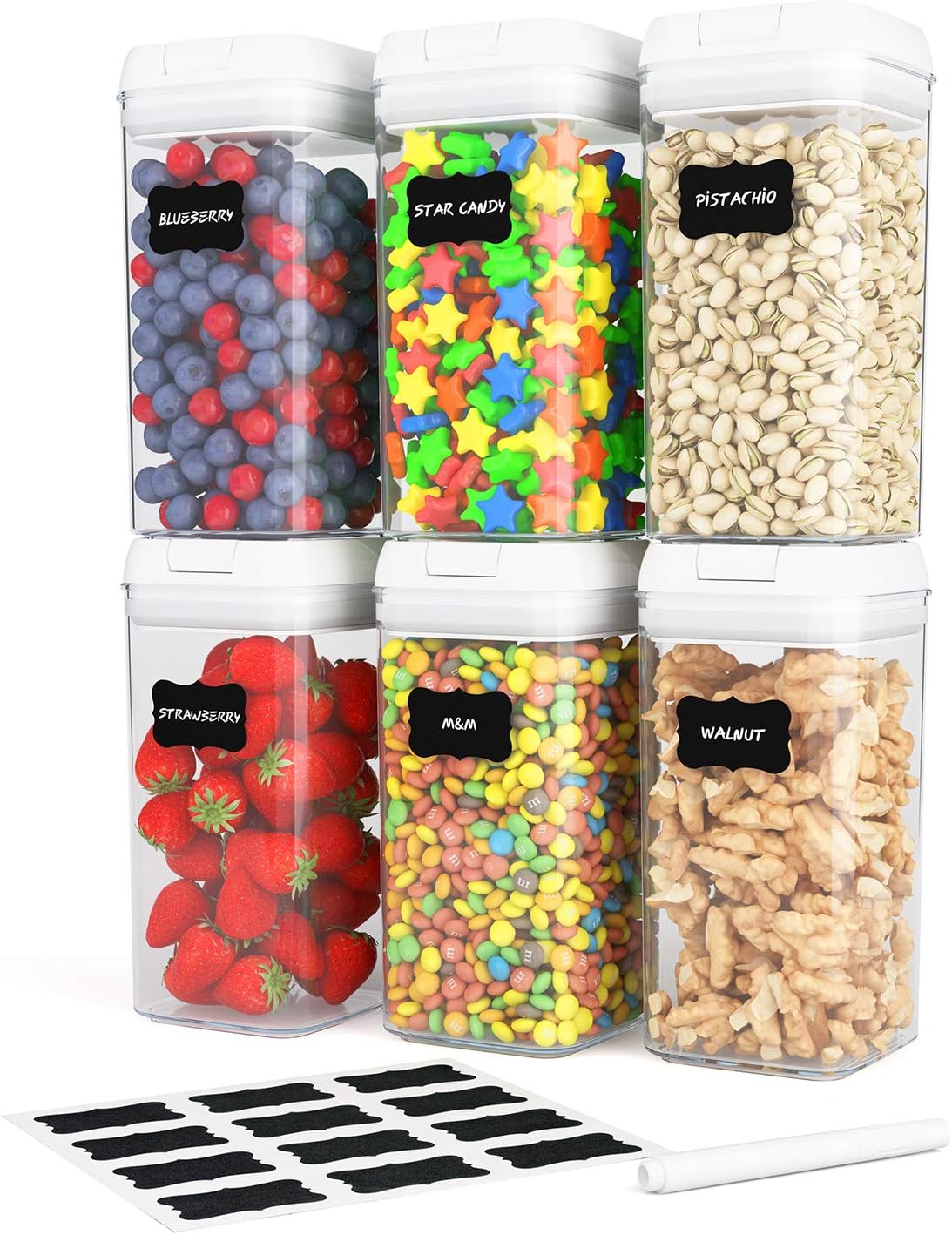 Amazon.com: Tiawudi 6 Pack Airtight Food Storage Containers, Pantry ...