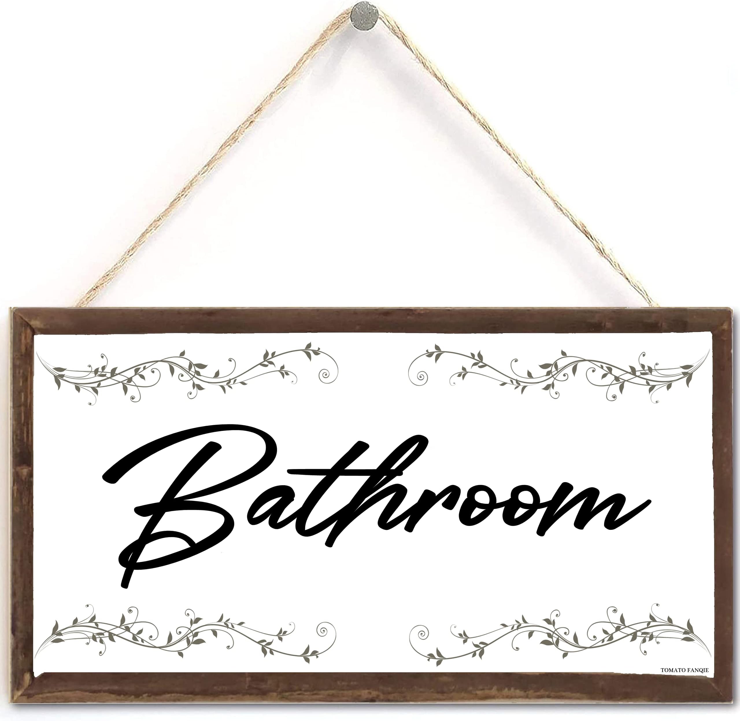 Amazon.com: Honey Dew Gifts Bathroom Sign in White 5 inch by 10 inch ...
