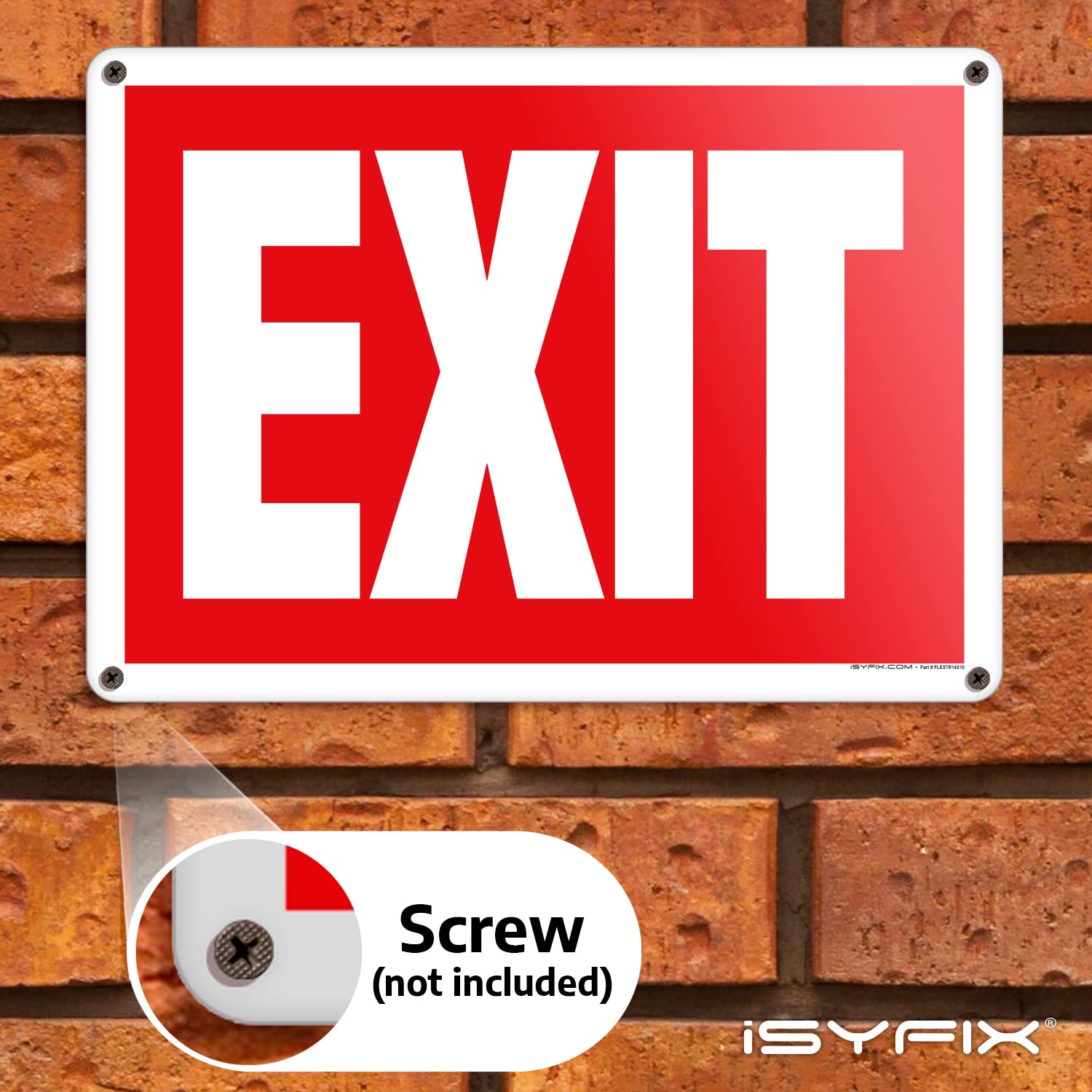 Snapklik.com : iSYFIX Exit Sign 2 Pack 14X10 Inch 40 Mil Thick ...