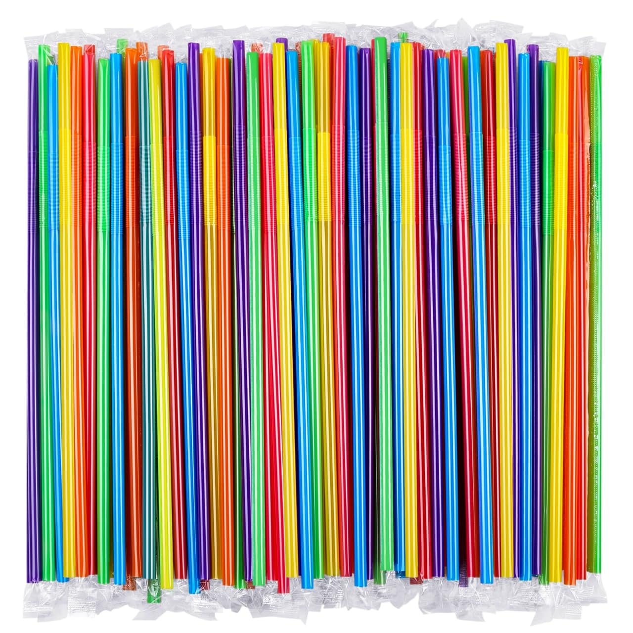 Amazon.com: 300 Pcs [Individually Wrapped] Colorful Flexible Plastic ...