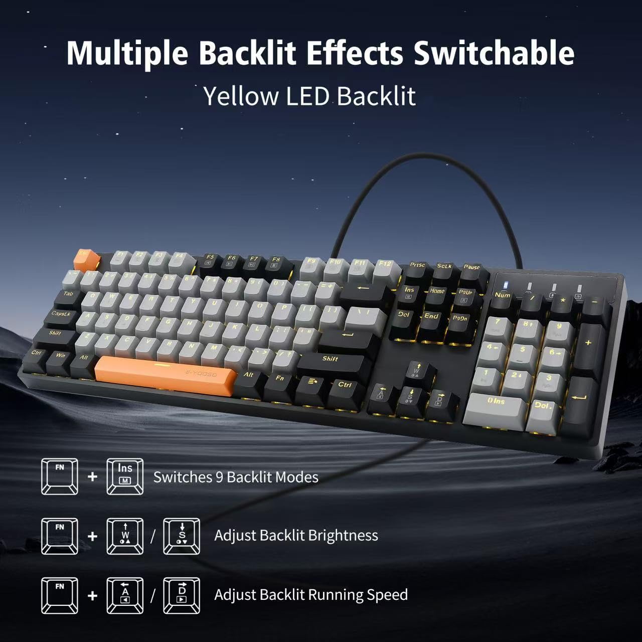 Snapklik.com : Z-14 Wired Mechanical Gaming Keyboard 104 Key, Red ...