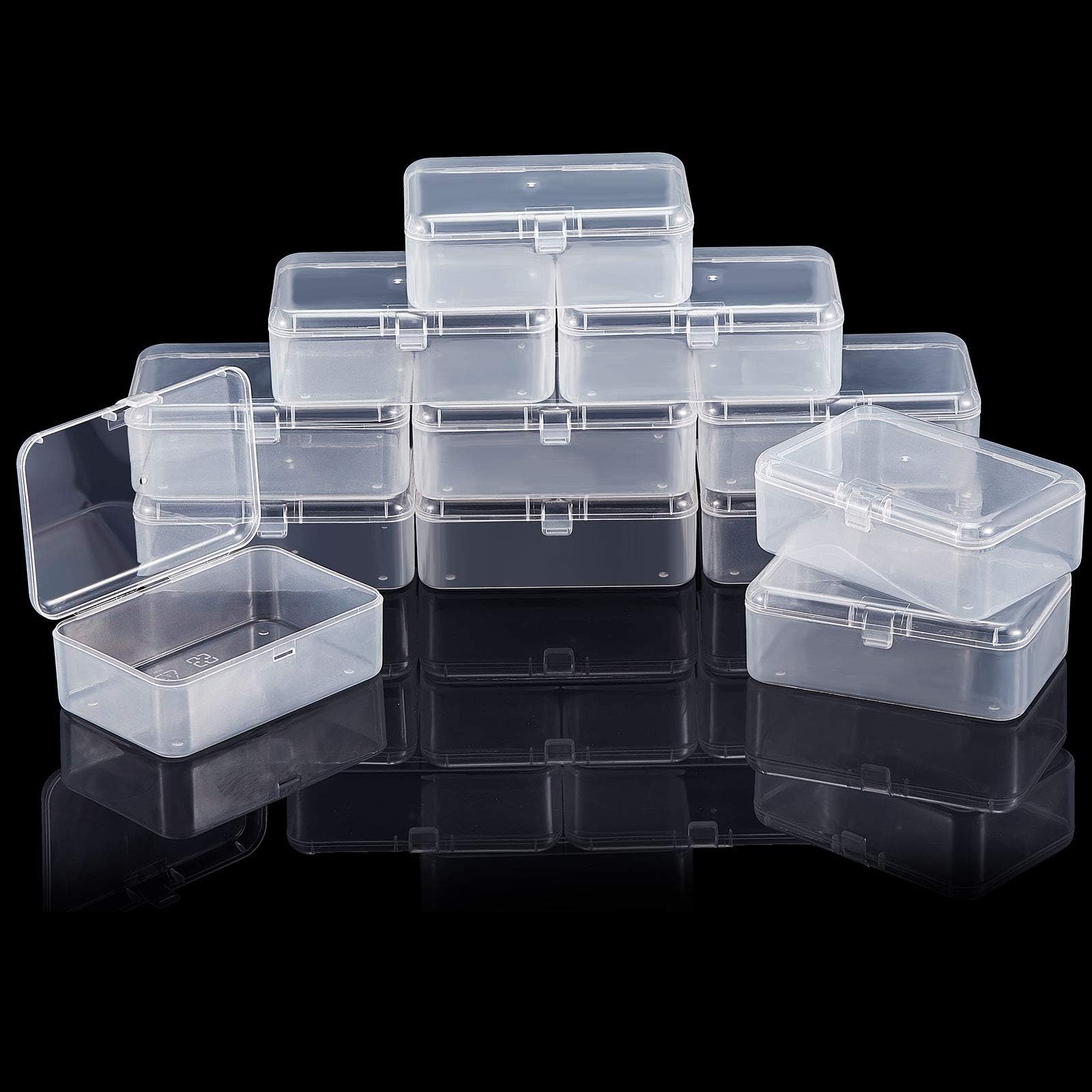 Amazon.com: SATINIOR 12 Pack Clear Plastic Beads Storage Containers Box ...