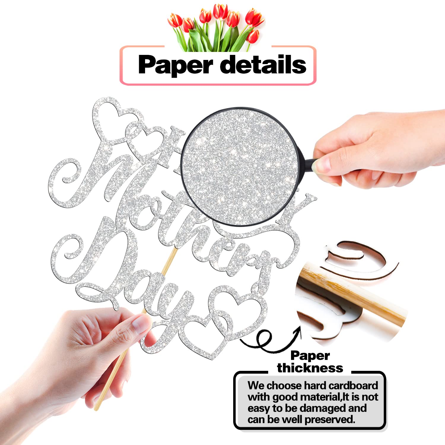Snapklik.com : Happy Mothers Day Cake Topper, Best Mom, Heart Love ...