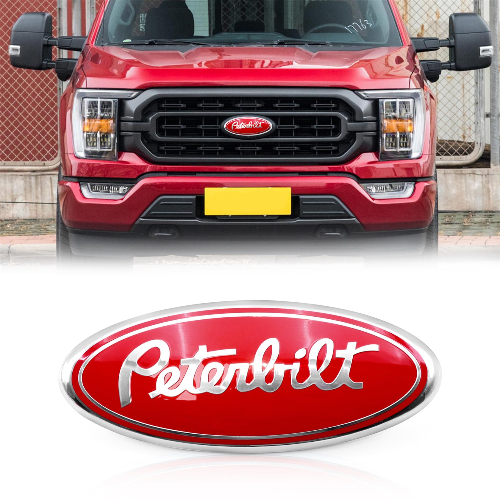 Amazon.com: 1x New Custom Peterbilt Letter Oval 9 Inch Emblem Fits for ...