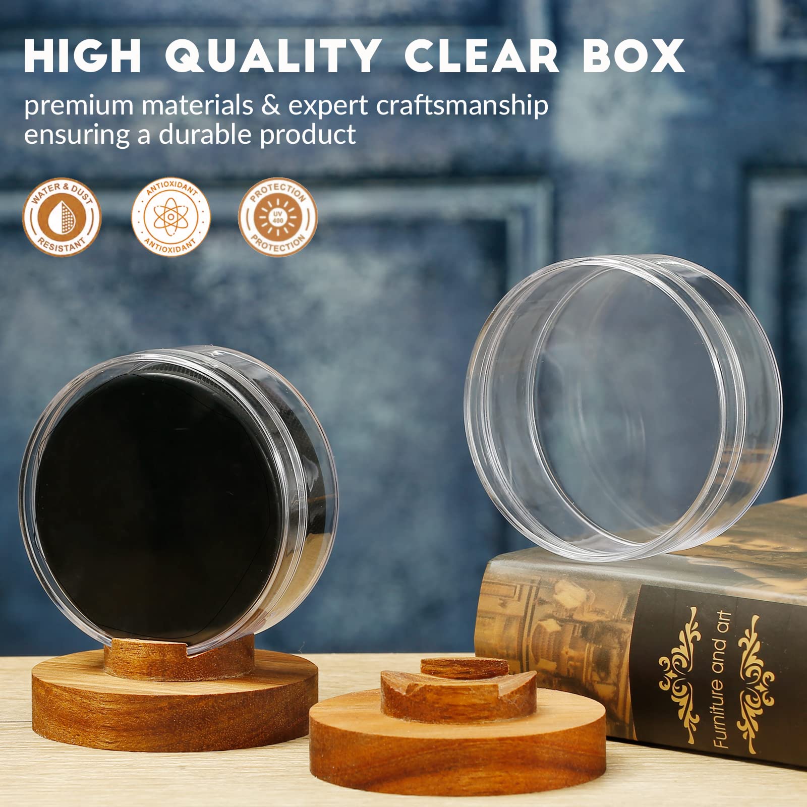 Snapklik.com : JupDec Hockey Puck Display Case Acrylic Clear Holder